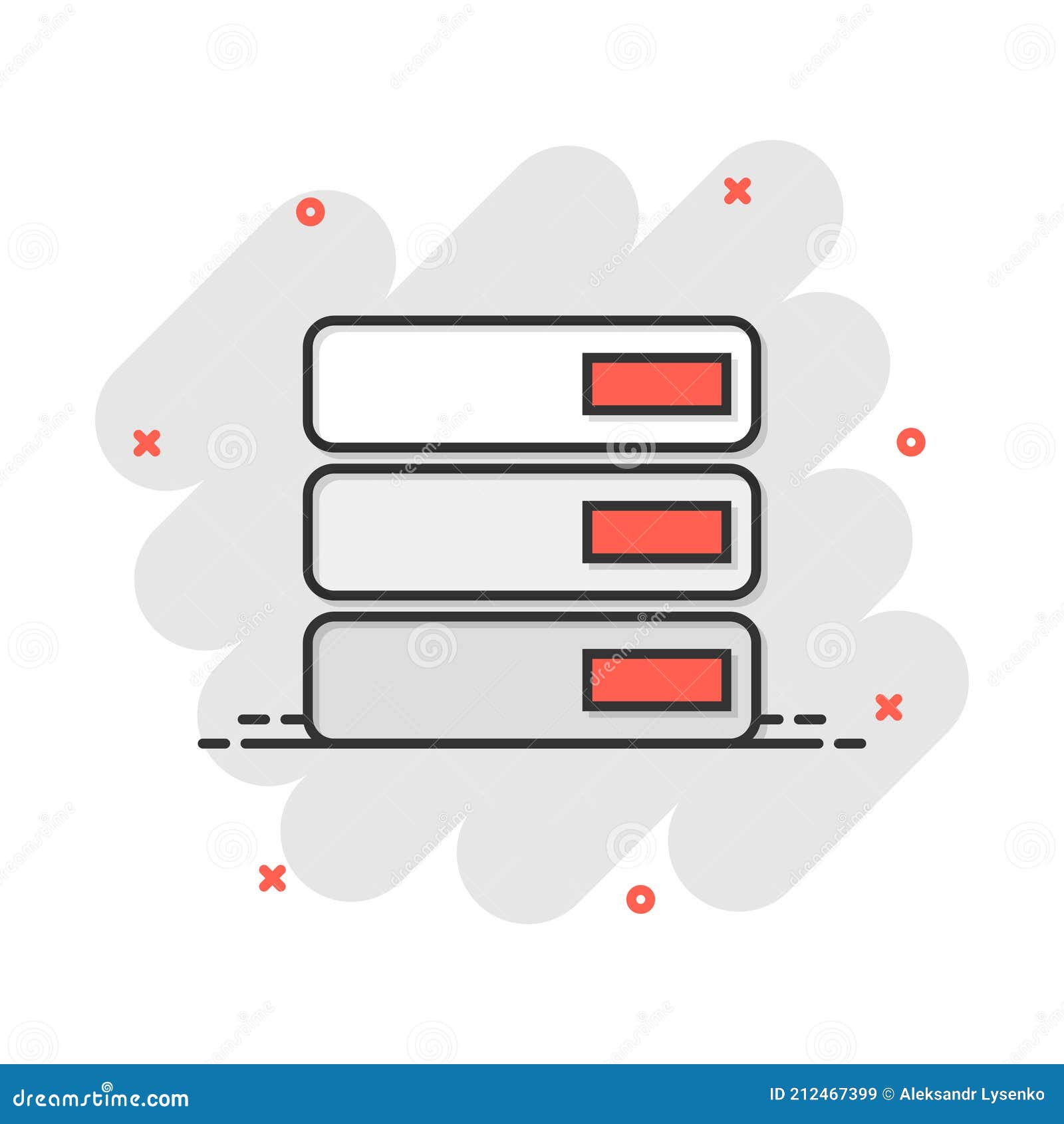 Vector Cartoon Database, Server Icon in Comic Style. Storage Sign ...