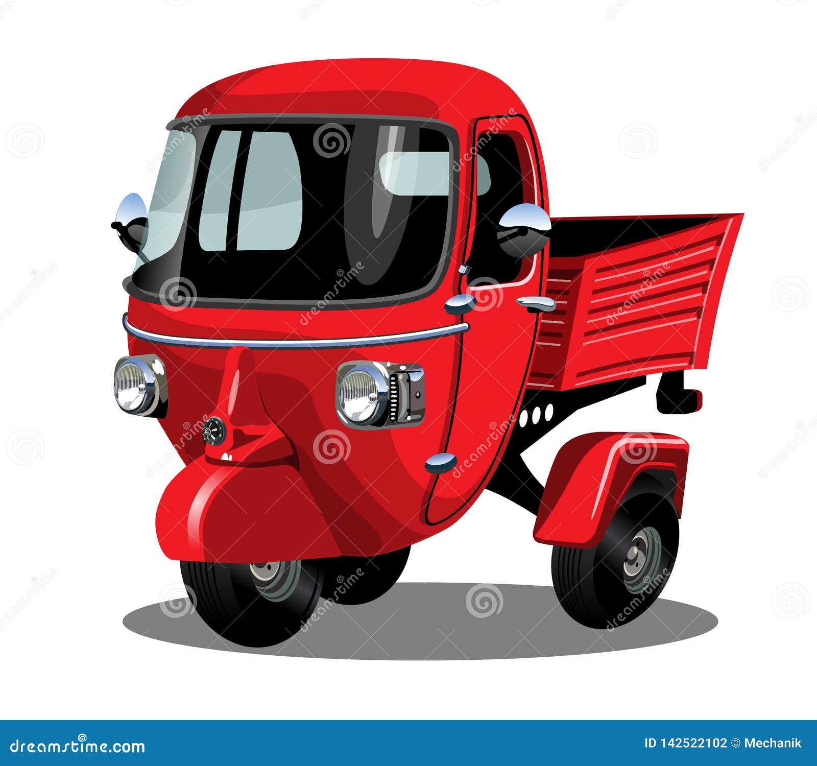 Vector Cartoon Delivery Scooter Isolated on White Stock Vector ...