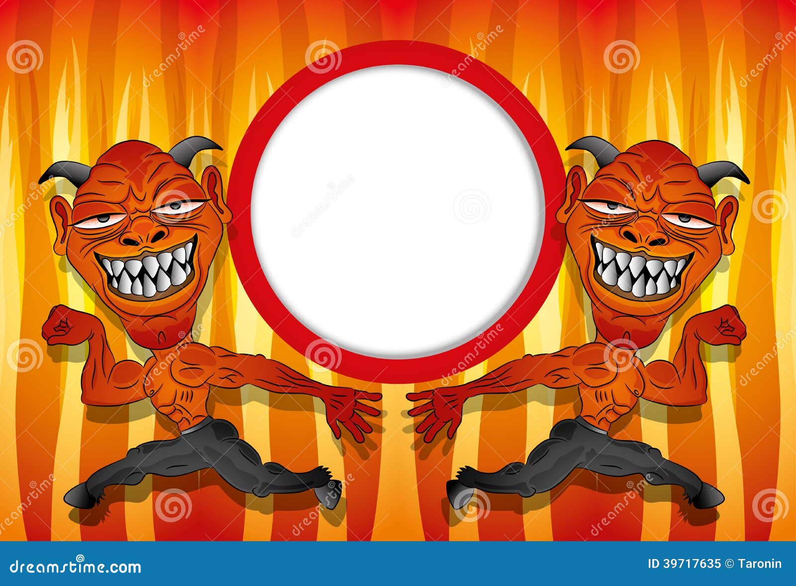 Vector. Cartoon devils. stock vector. Illustration of banner - 39717635