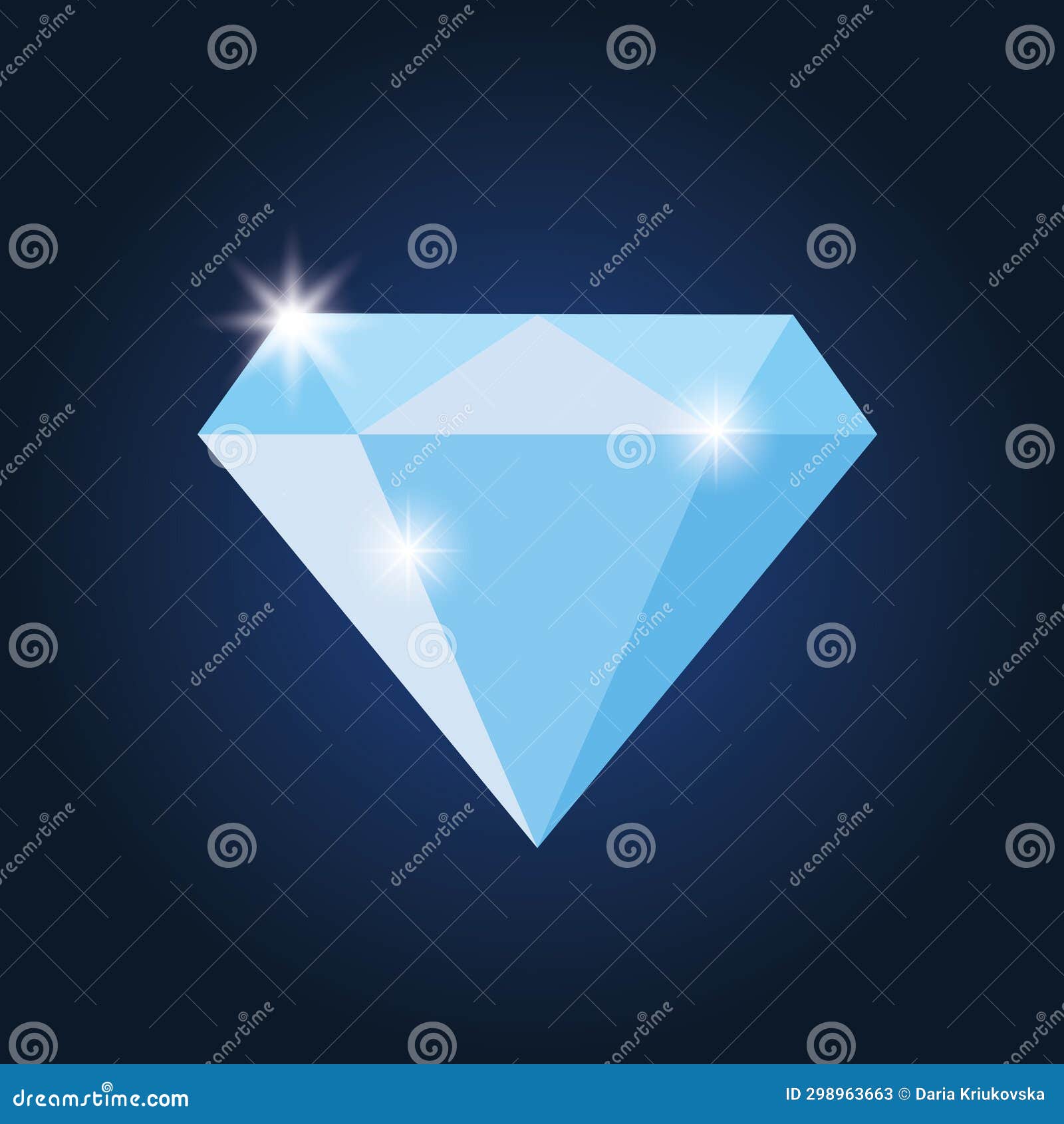 Vector Cartoon Diamond Icon in Vintage Style. Decorative Stones Stock ...