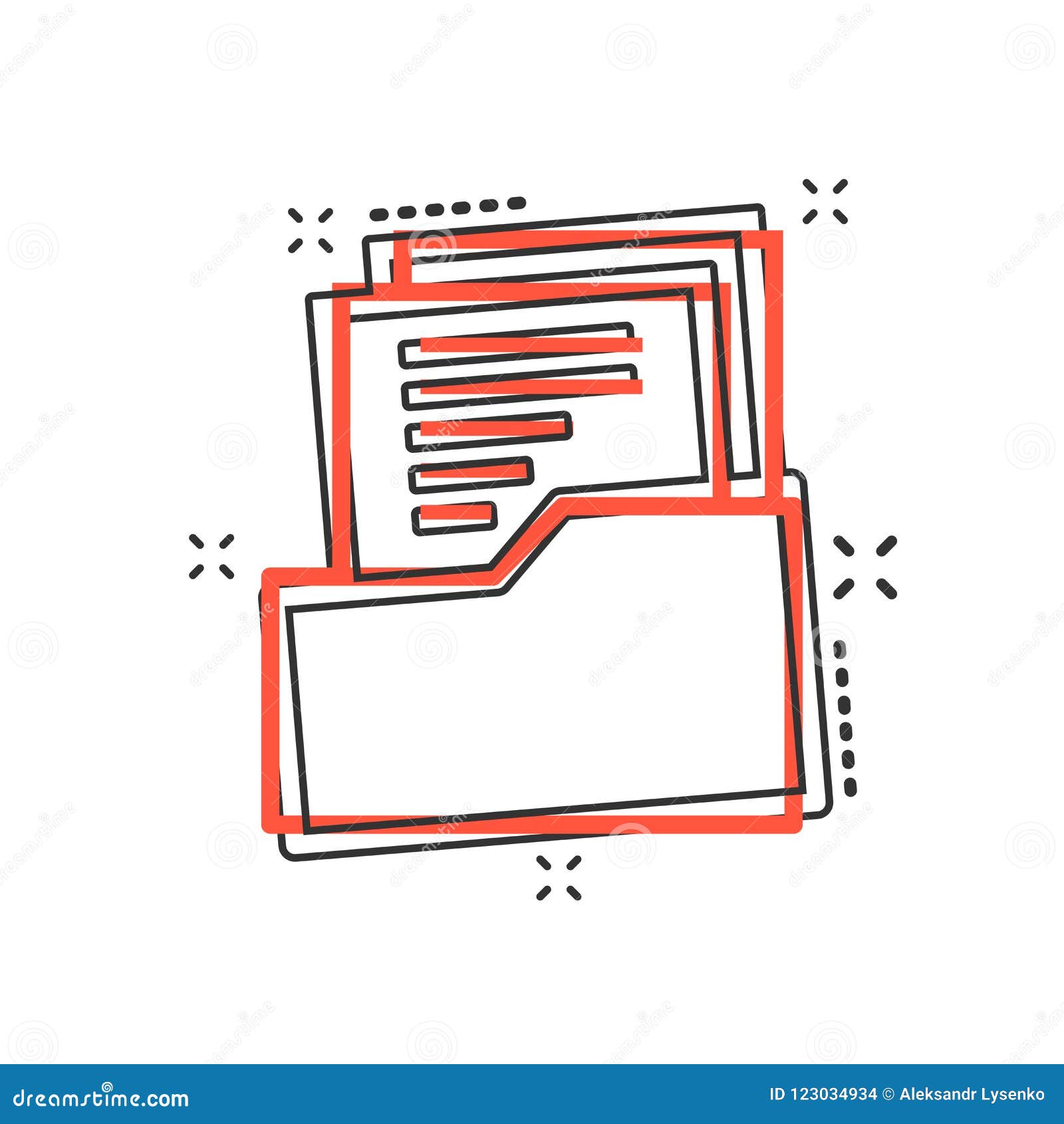 Vector Cartoon Document Icon in Comic Style. Archive Data File S Stock ...