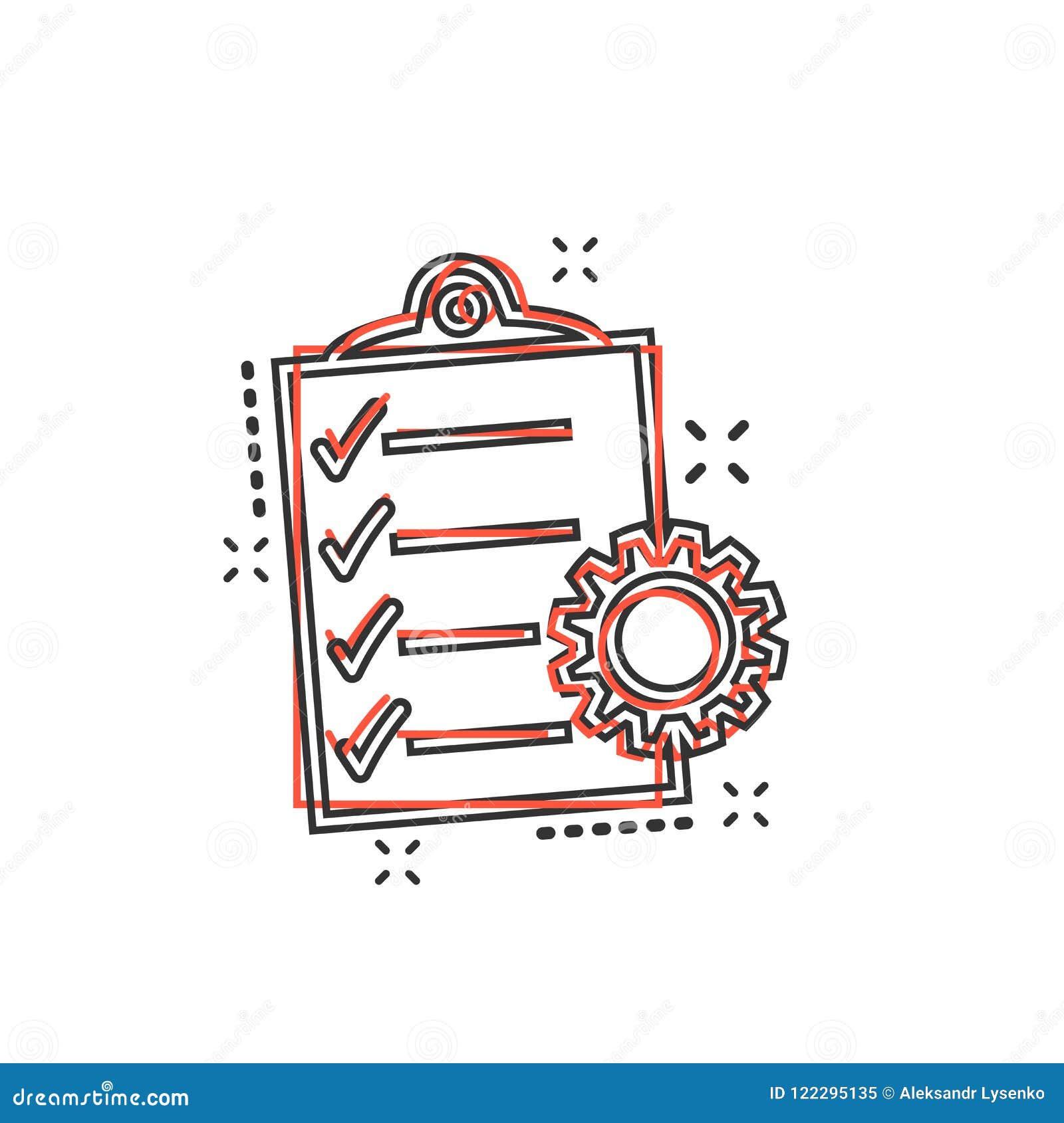 Vector Cartoon Document Icon in Comic Style. Project Management Stock ...