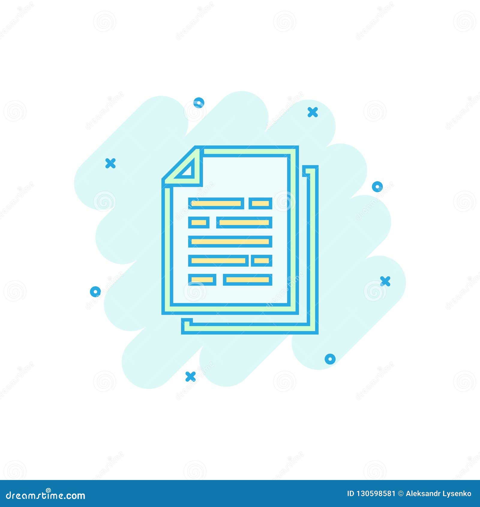Vector Cartoon Document Paper Icon in Comic Style. Terms Sheet C Stock ...