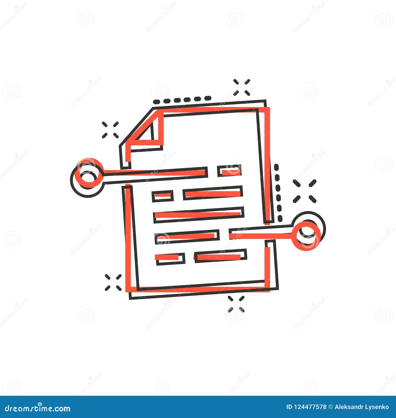 Vector Cartoon Document Paper Icon in Comic Style. Terms Sheet C Stock ...