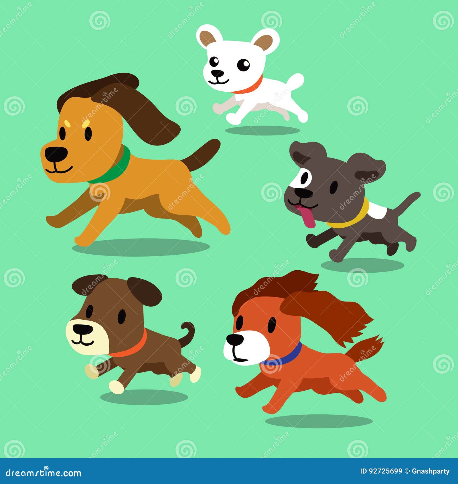 Vector Cartoon Dogs Running Stock Vector - Illustration of puppy ...