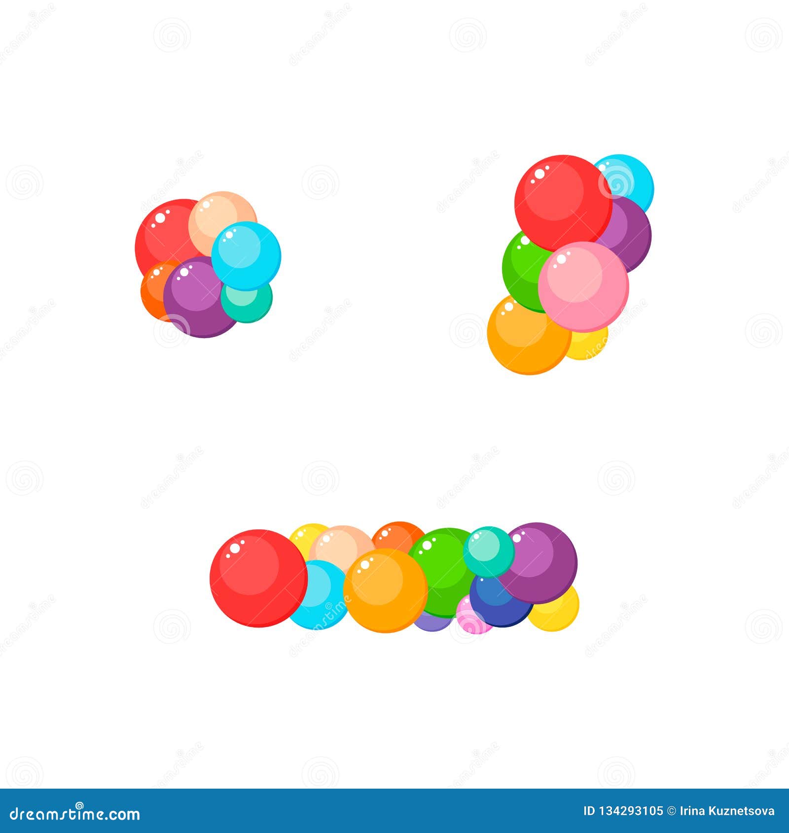 Vector Cartoon Dot, Comma, Dash for Kids Colored Balls. Stock Vector ...