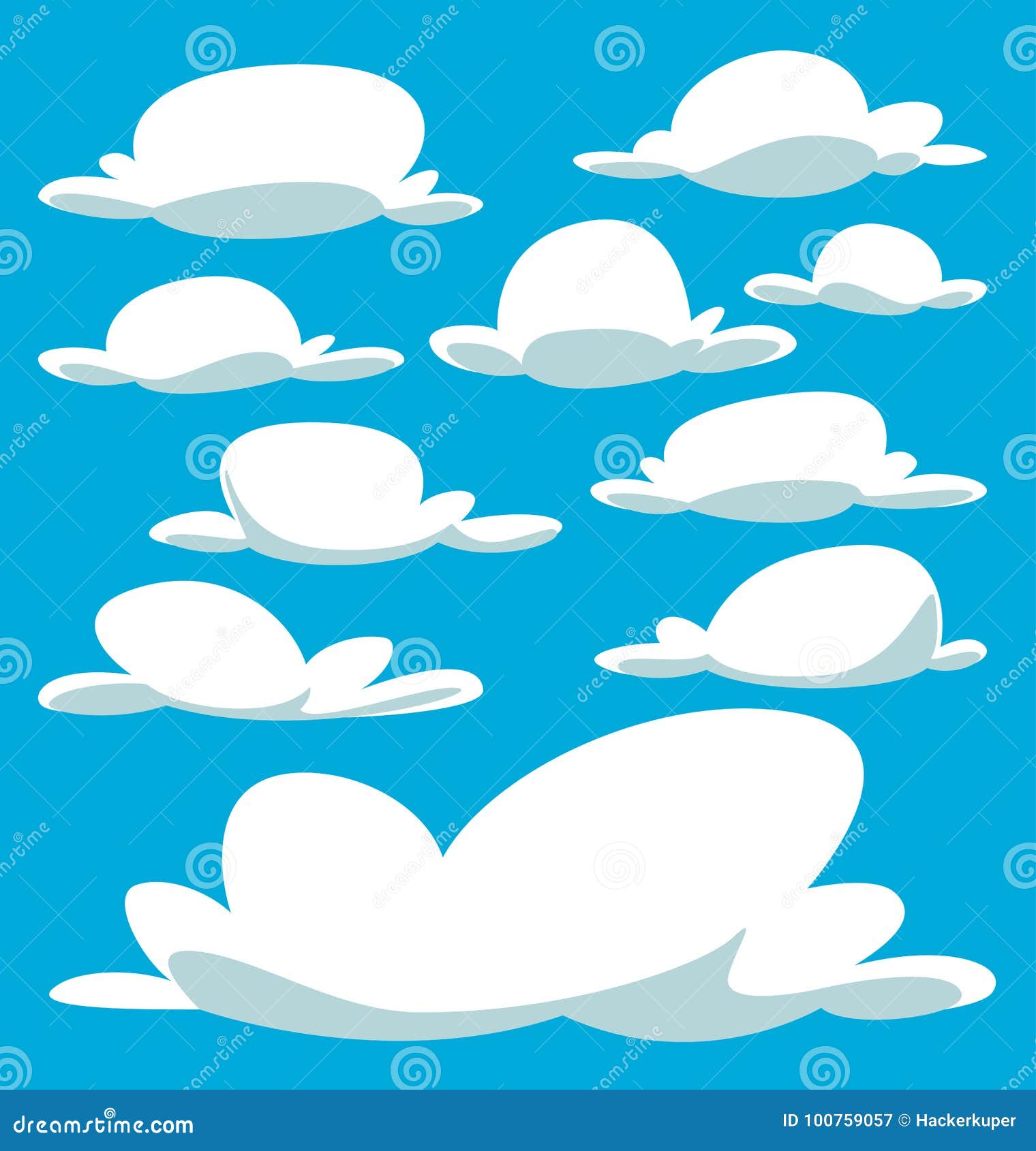 Vector Cartoon Drawing Isolated Bulky Cloud Template Stock Vector ...