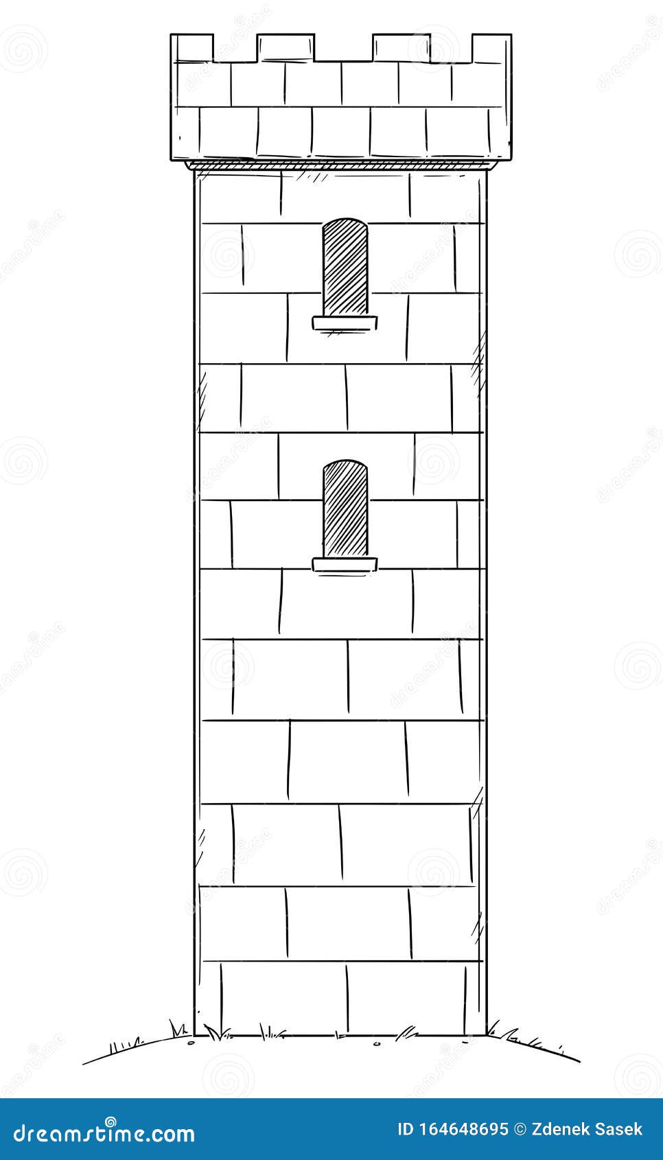 Medieval Tower Drawing