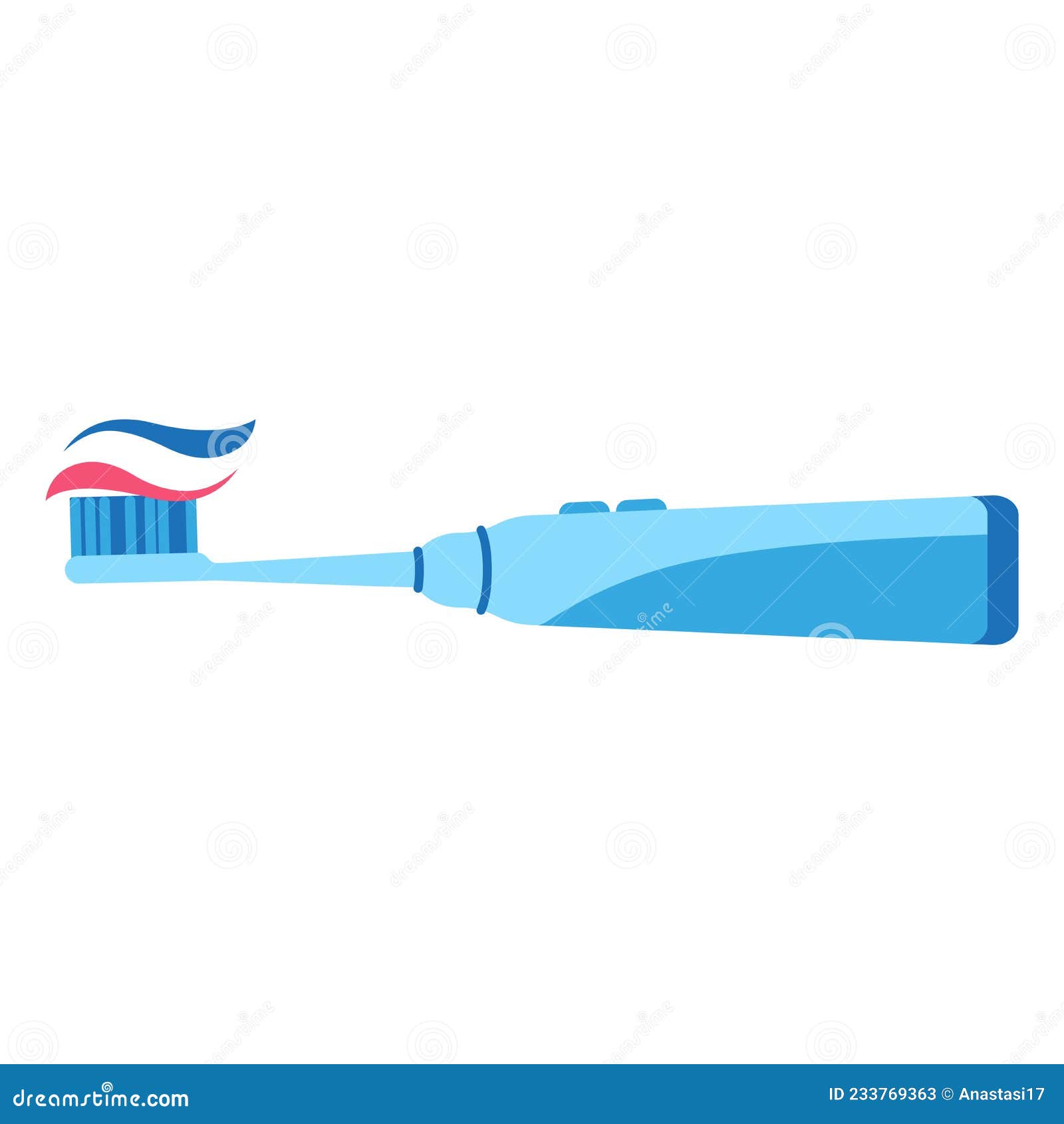 Vector Cartoon Electric Toothbrush with Squeezed Toothpaste Stock ...