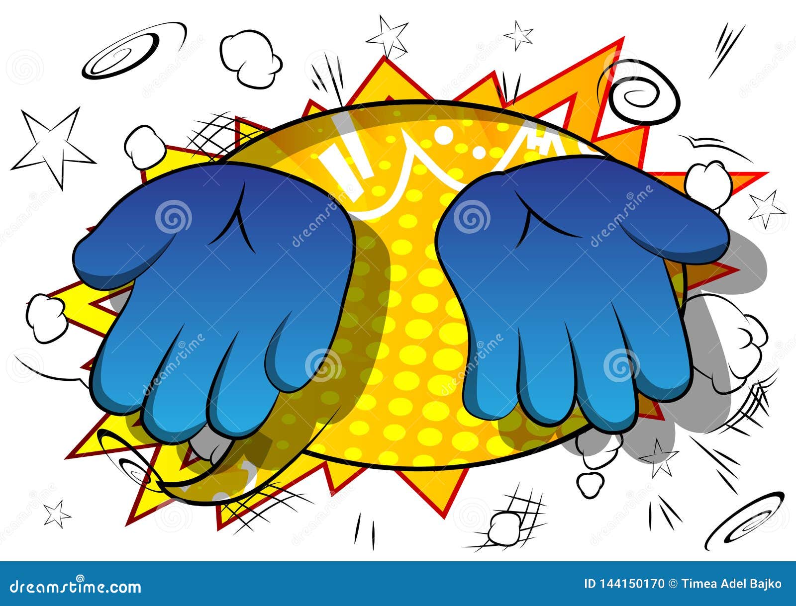 Vector Cartoon Empty Hands on Comic Book Background. Stock Vector ...