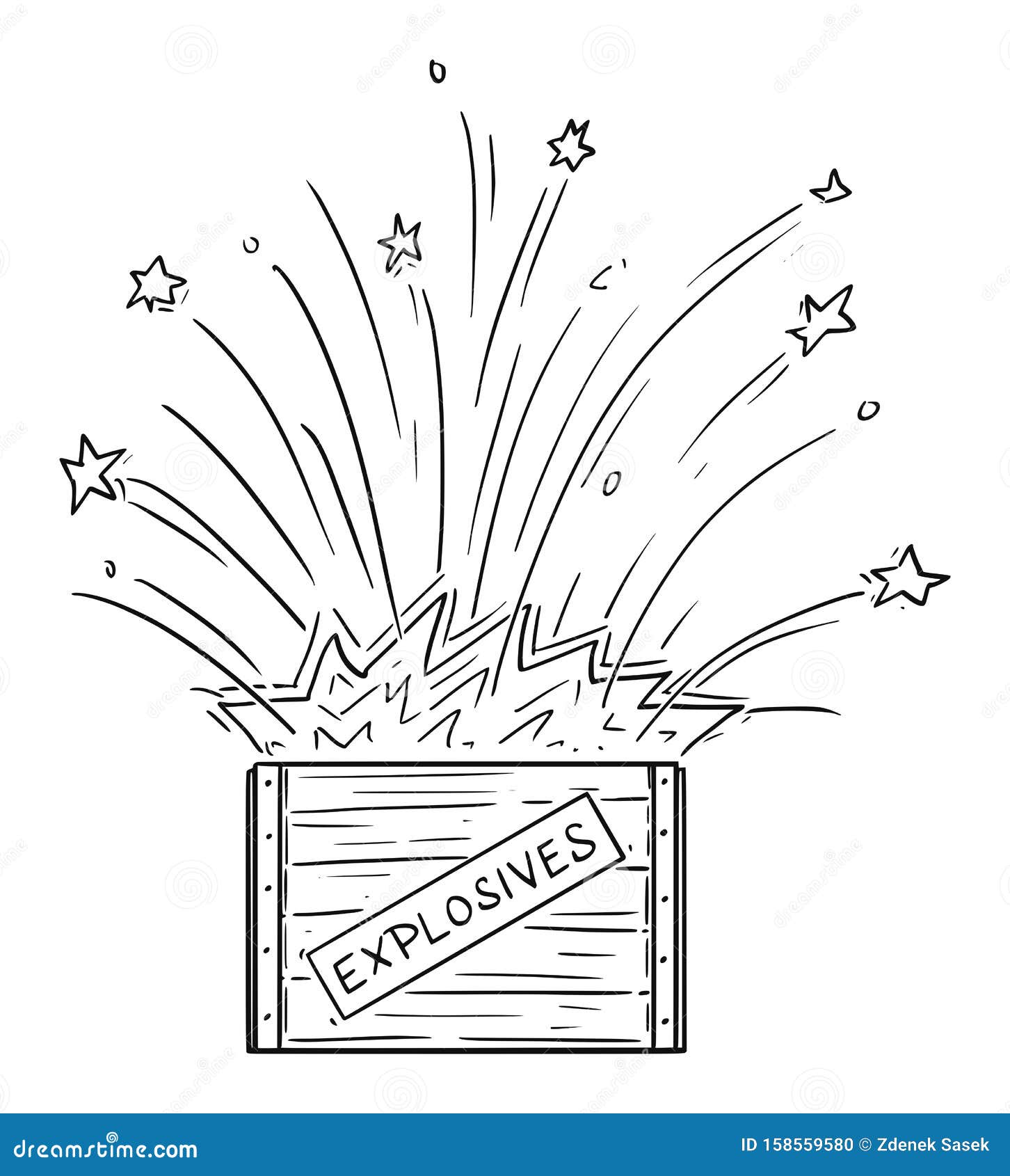 Vector Cartoon of Exploding Box with Explosives Stock Vector ...