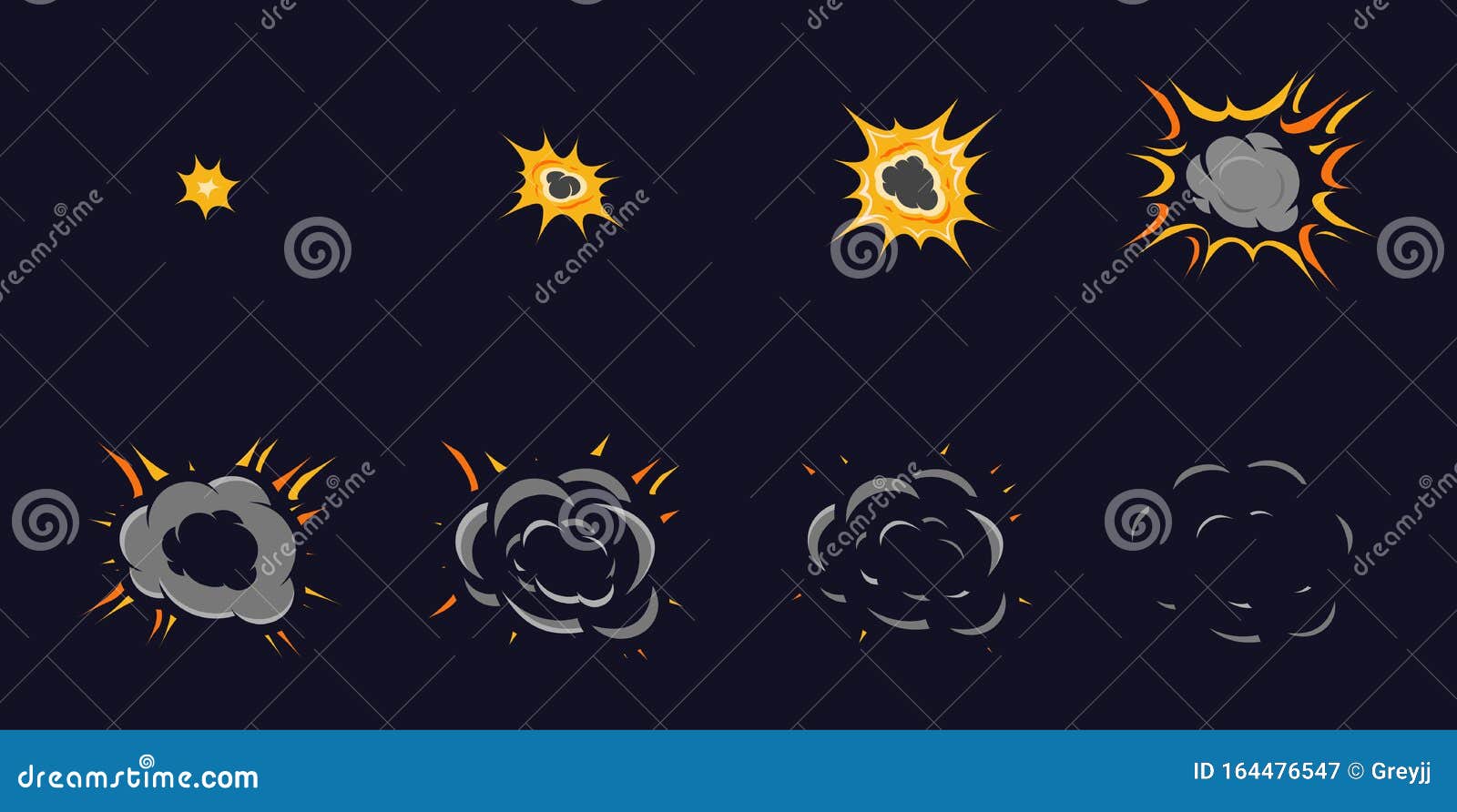 Explosion Frames For Animation Vector Illustration | CartoonDealer.com ...