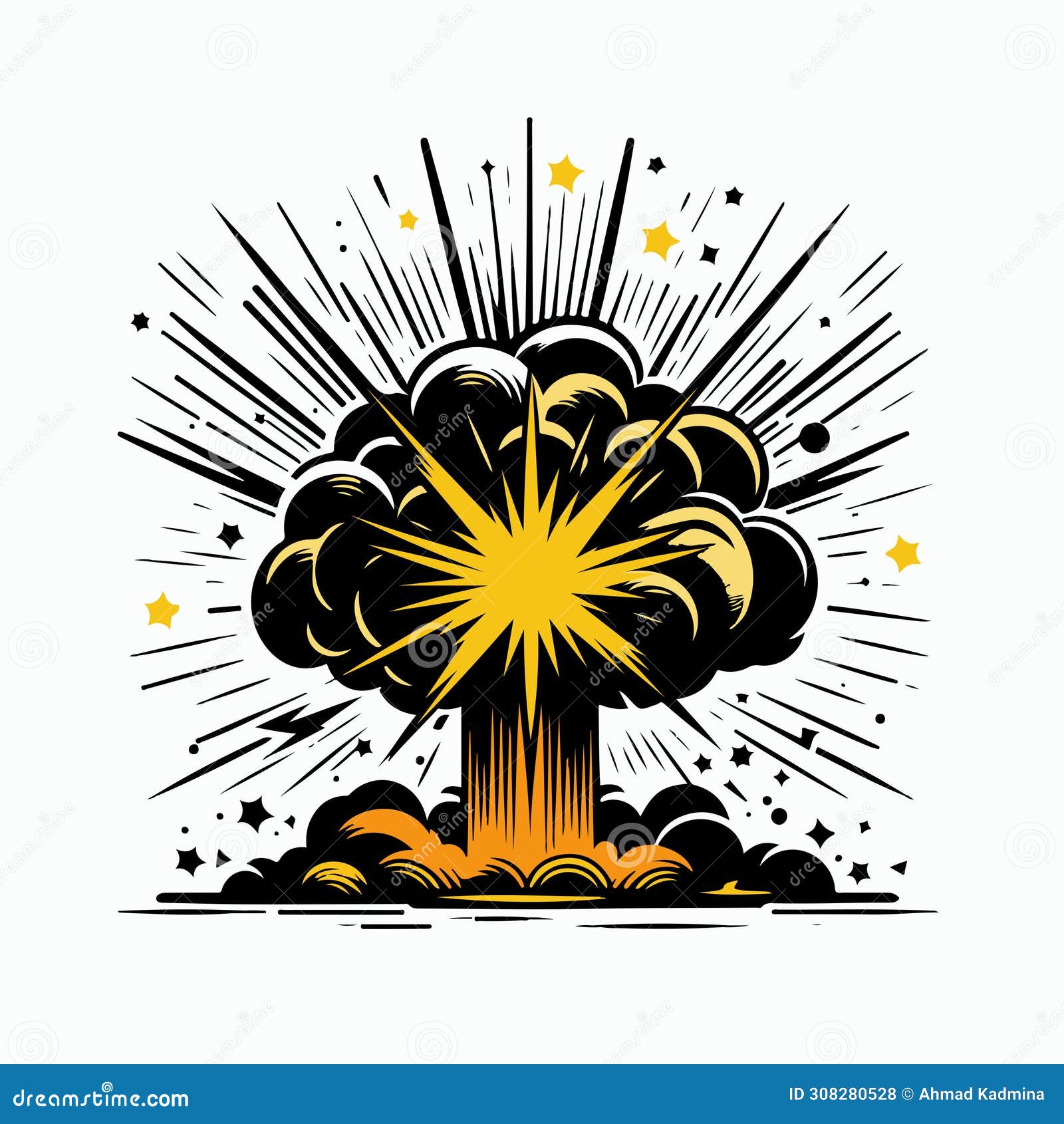 Vector Cartoon Explosion in White Background Stock Vector ...