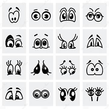 Vector Cartoon Eyes Icon Set Stock Vector - Illustration of cute ...