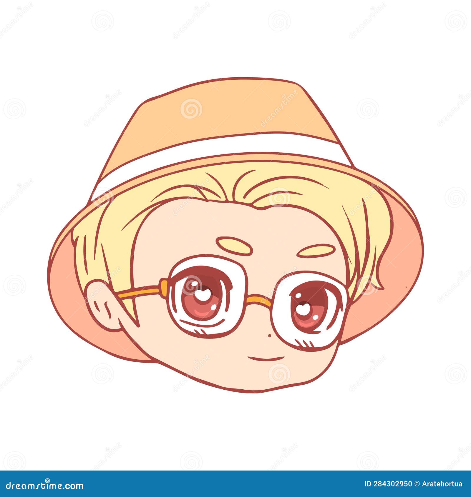 Vector Cartoon Face Chibi Boy Character Isolated Illustration Stock ...