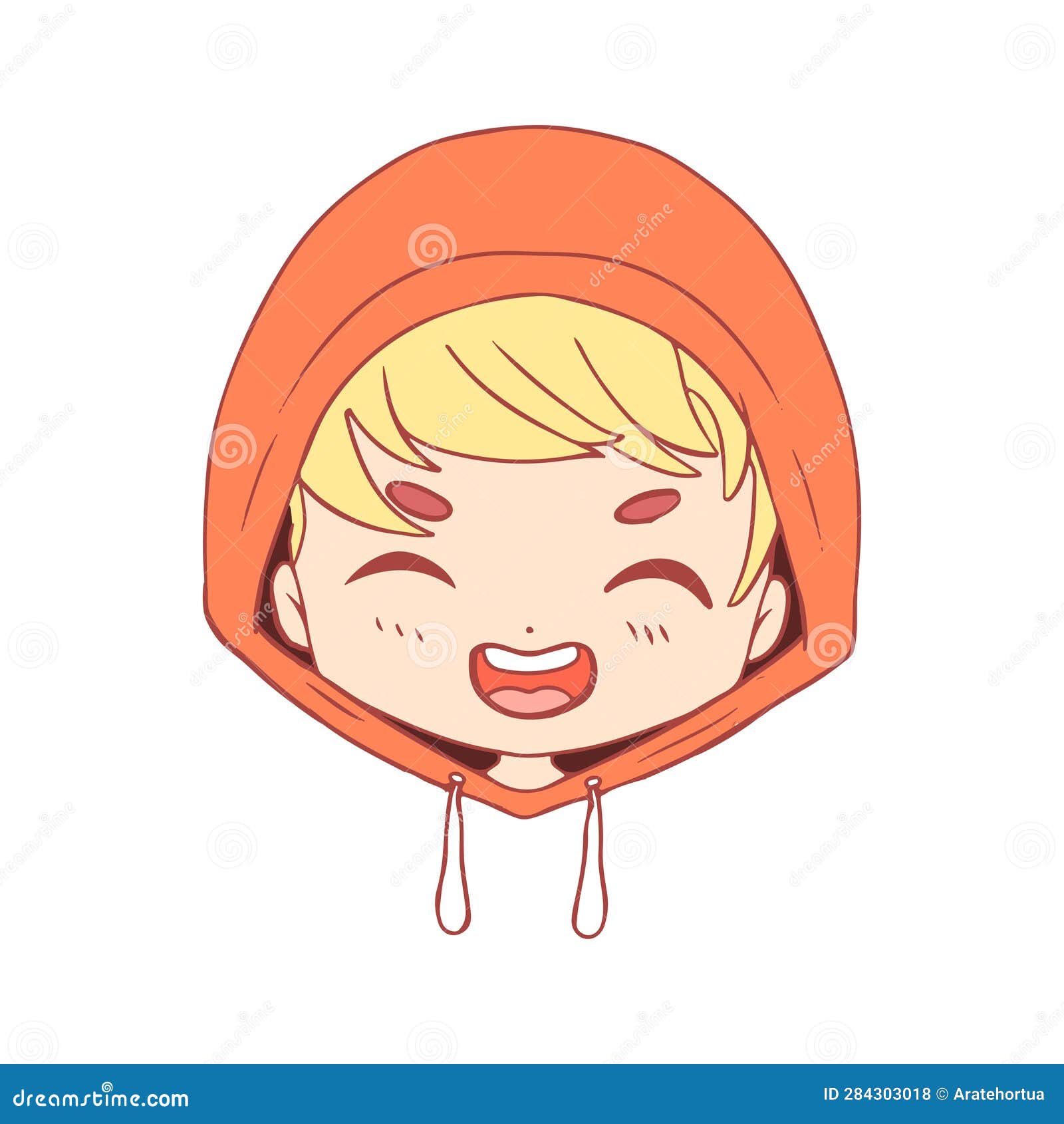 Vector Cartoon Face Chibi Boy Character Isolated Illustration Stock ...