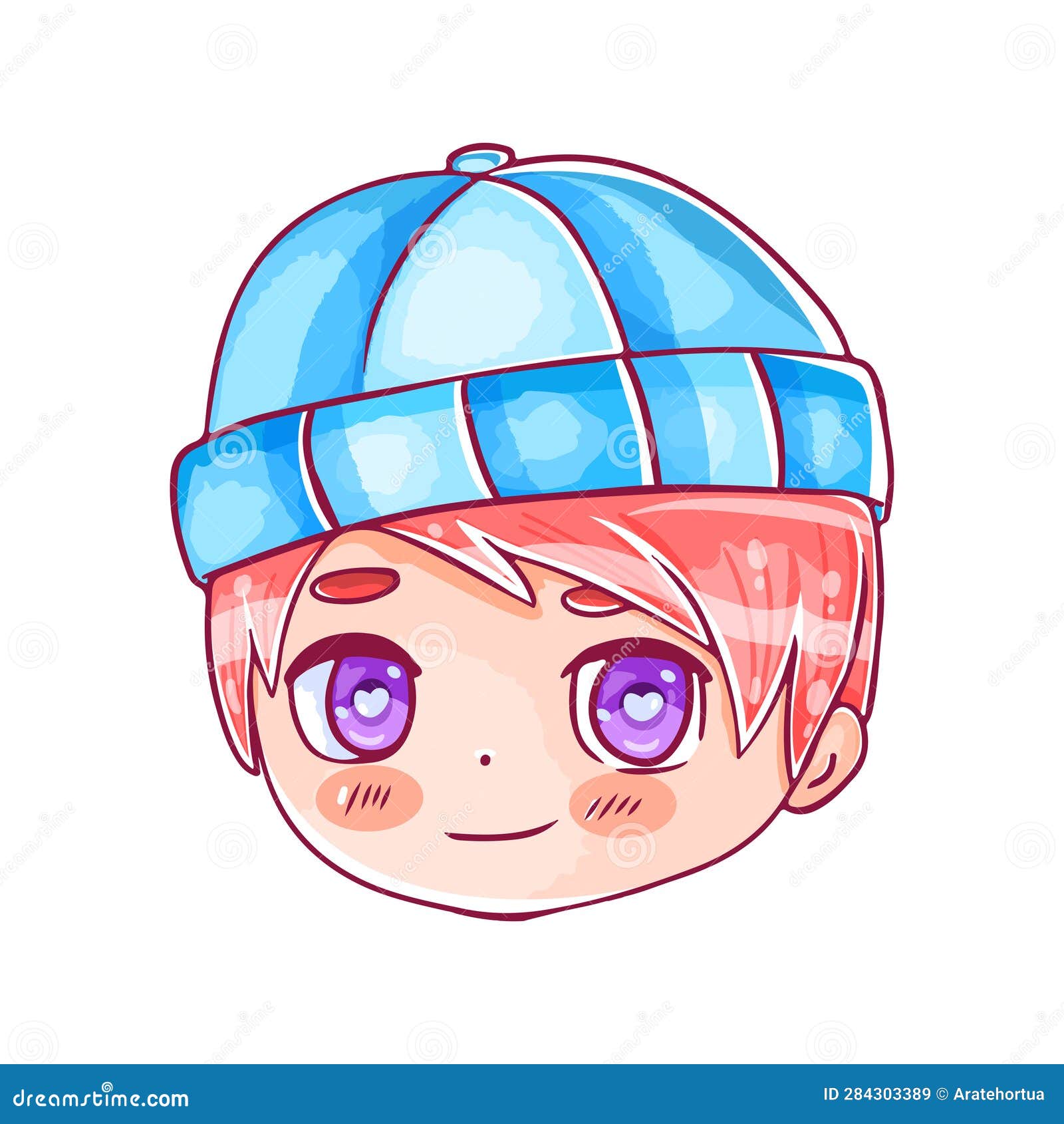 Vector Cartoon Face Chibi Boy Character Isolated Illustration Stock ...