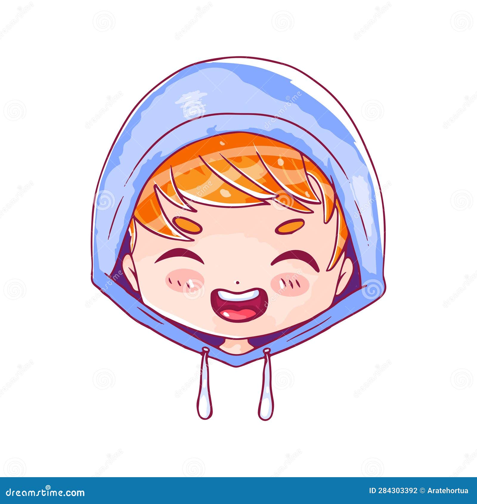 Vector Cartoon Face Chibi Boy Character Isolated Illustration Stock ...