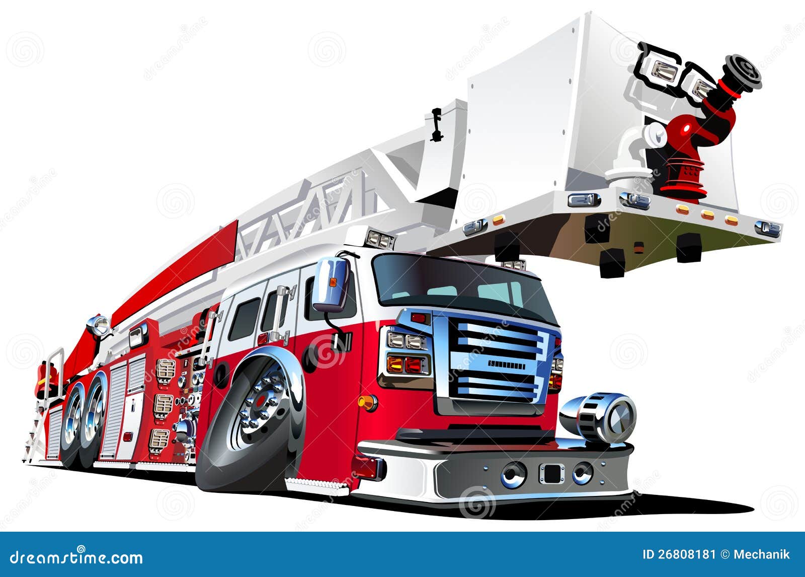 Vector Cartoon Fire Truck stock vector. Illustration of automobile ...