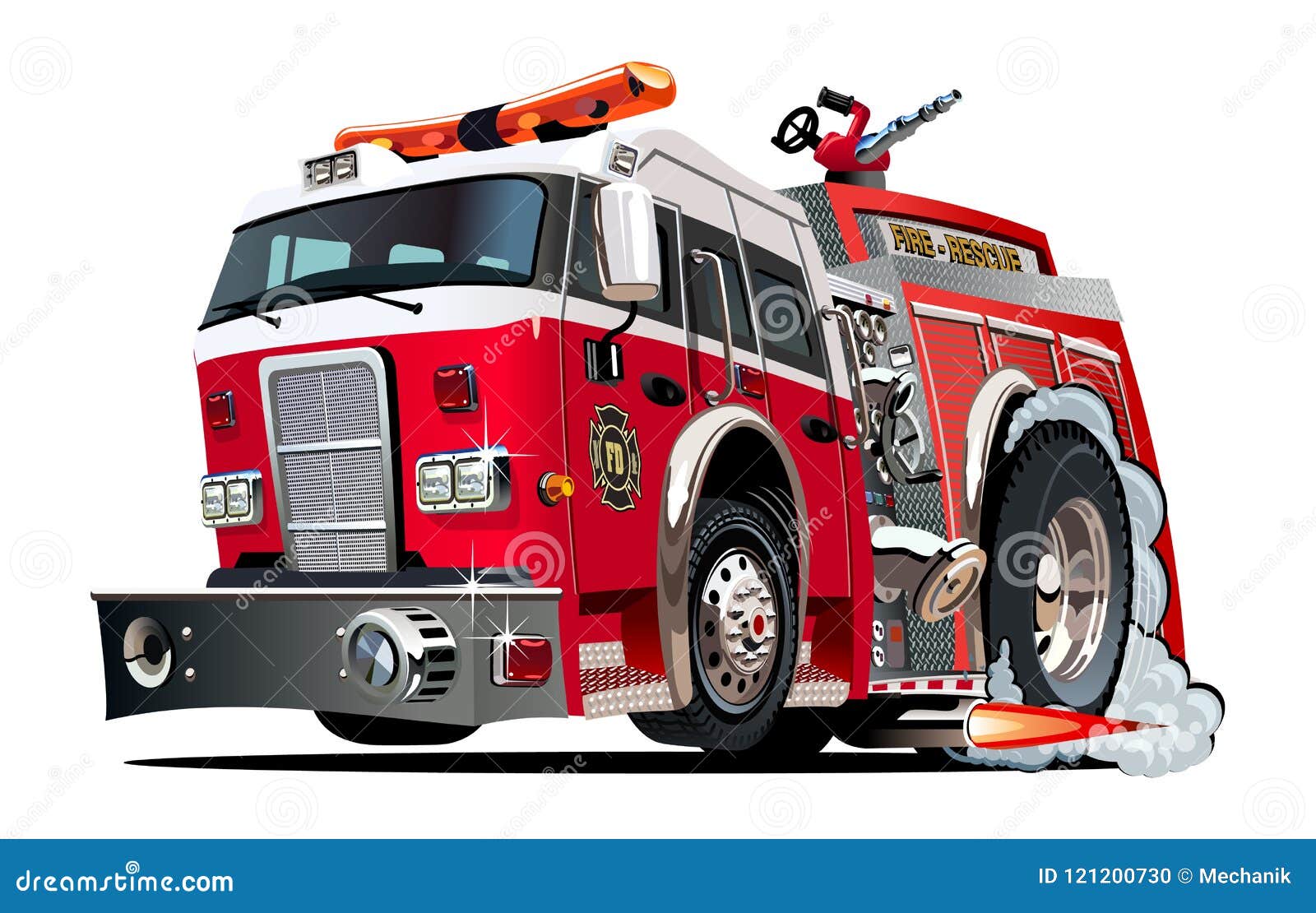 Vector Cartoon Firetruck | CartoonDealer.com #121200730