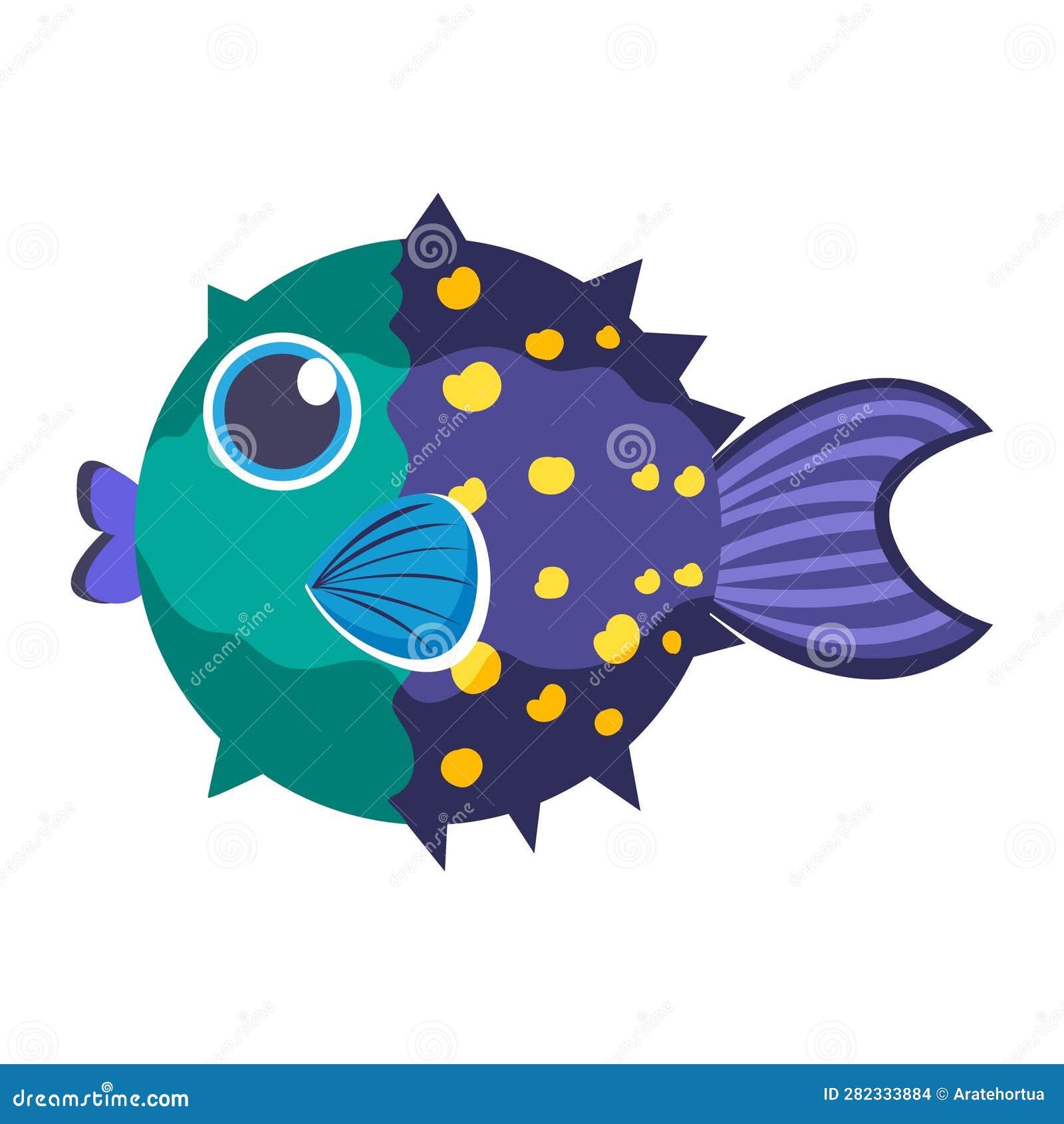 Vector Cartoon Fish Character Isolated Illustration Stock Vector ...