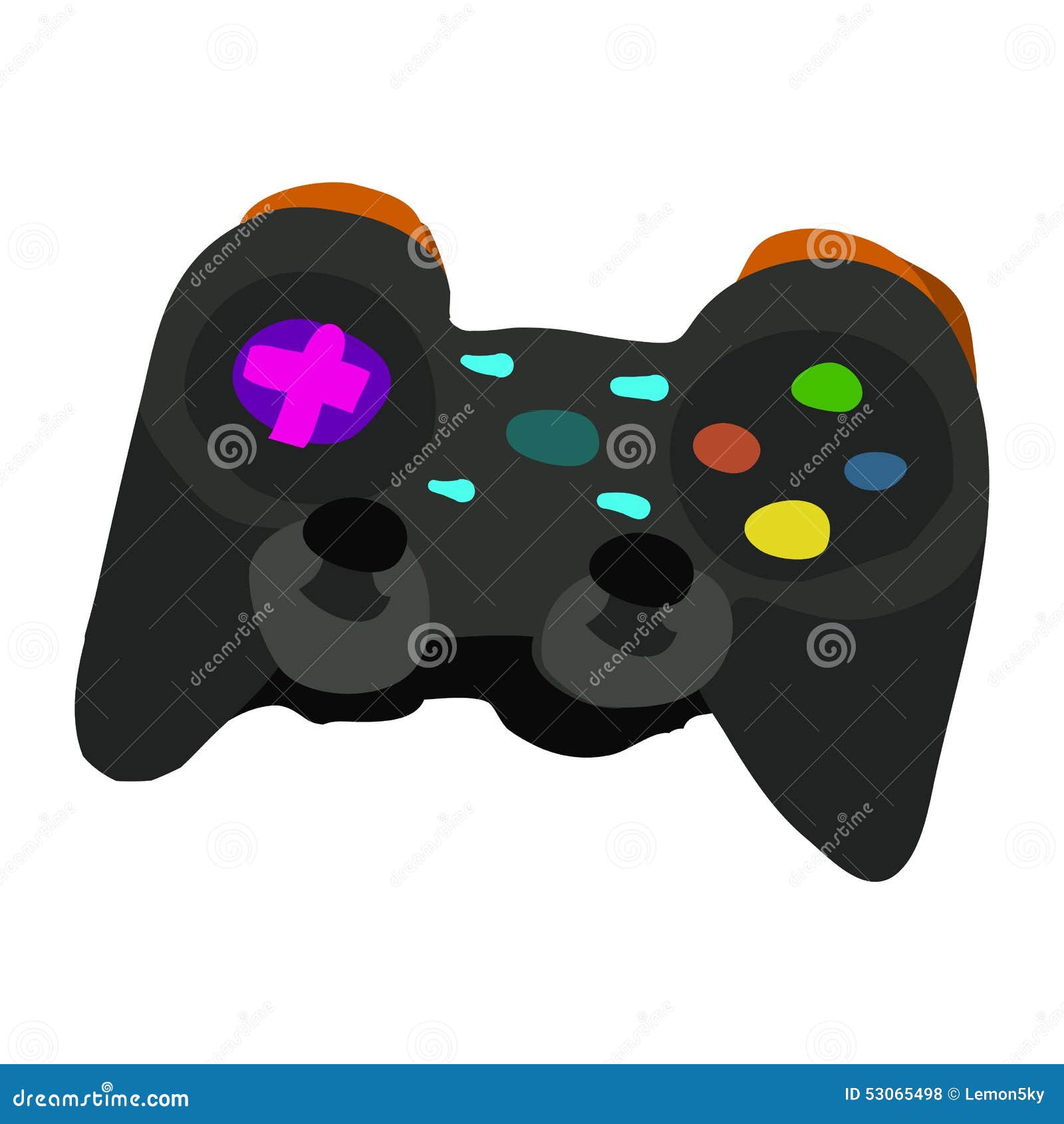 Vector Cartoon Flat Gamepad Icon. Stock Vector - Illustration of ...
