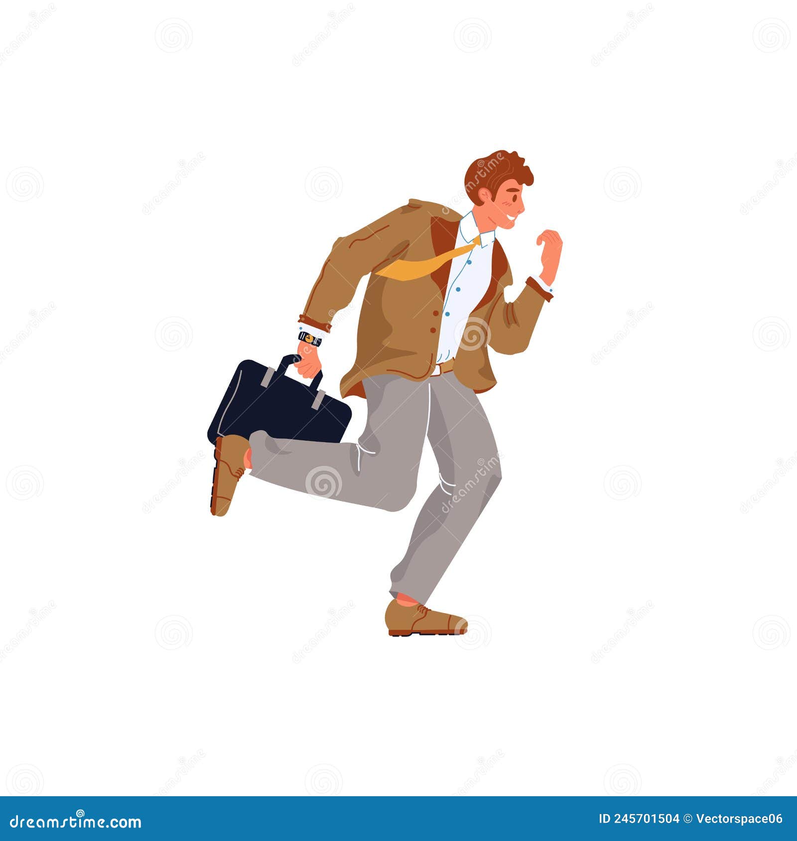 Flat Cartoon Running Office Character,workflow and Time Management ...