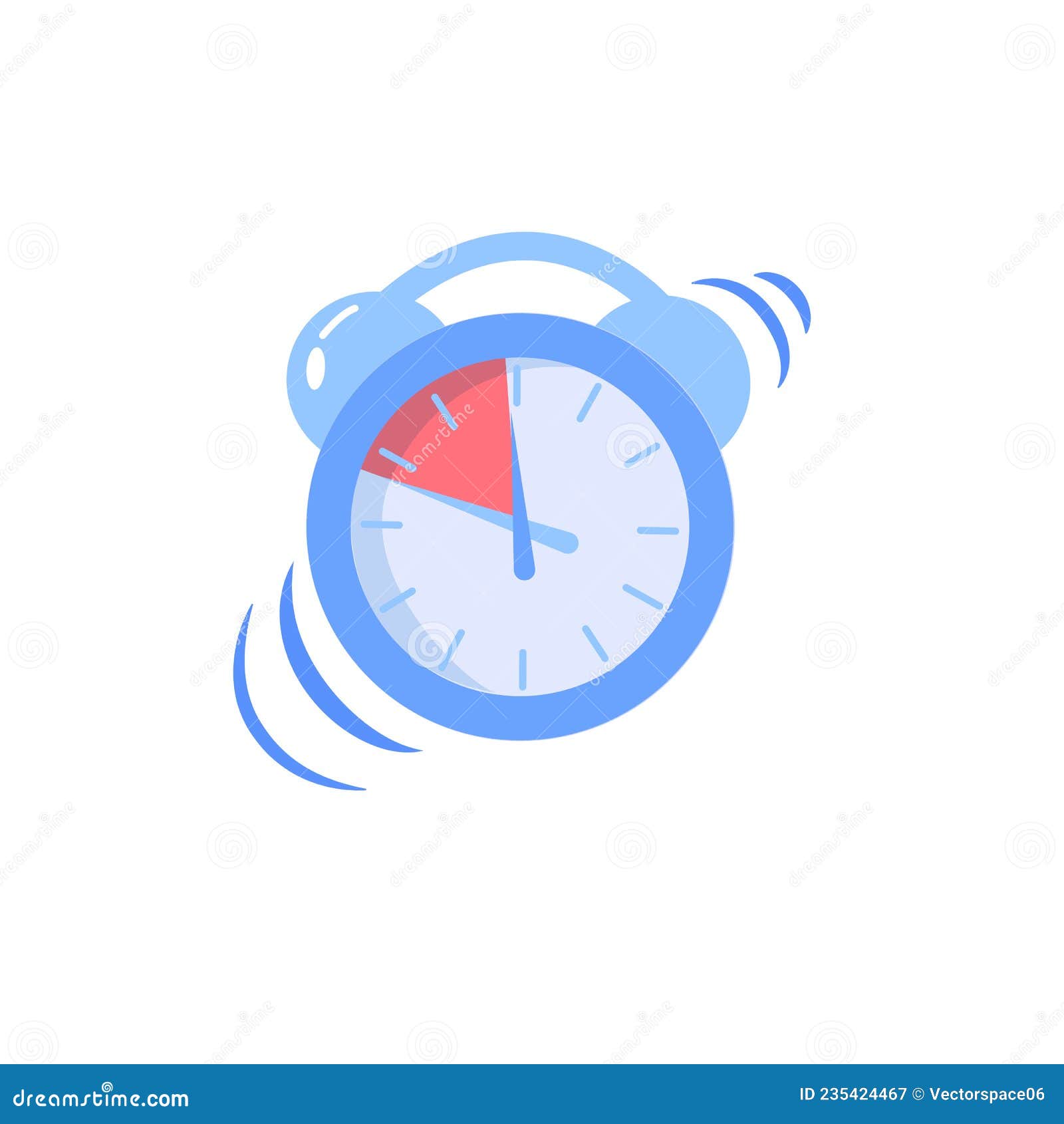 Flat Cartoon Ringing Alarm Clock,work Stress Deadline Metaphor Vector ...