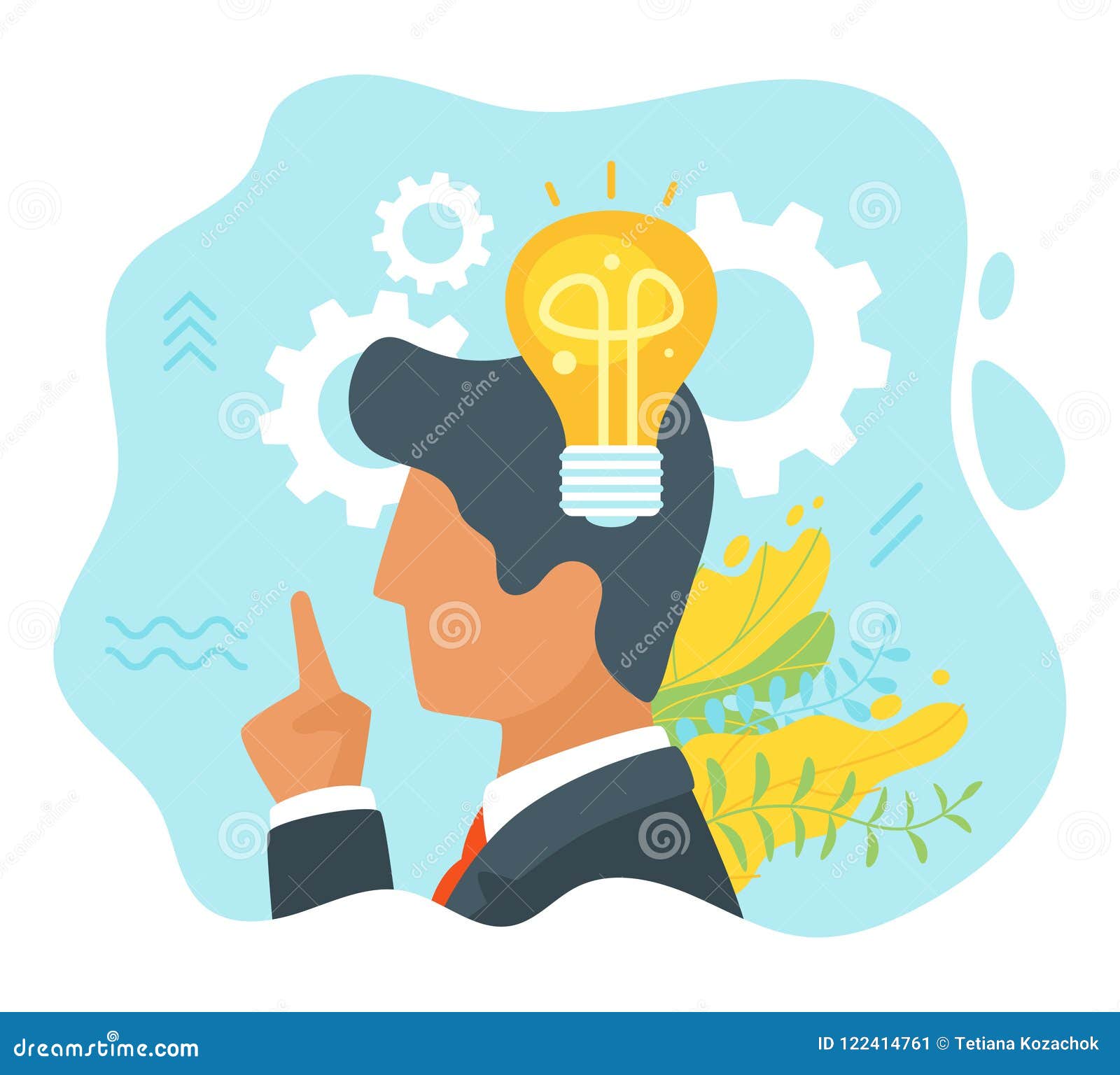 Man having an idea stock vector. Illustration of genius - 122414761