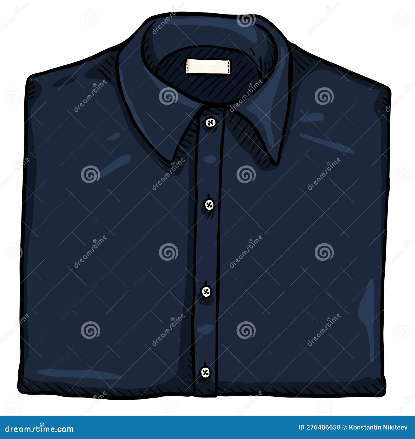 Vector Cartoon Folded Classic Men Shirt Stock Vector - Illustration of ...