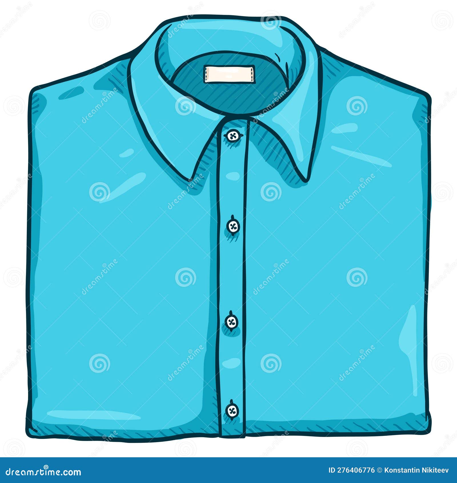 Vector Cartoon Folded Classic Men Shirt Stock Vector - Illustration of ...
