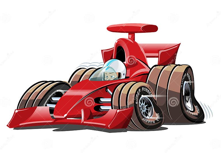Vector Cartoon Formula 1 Race Car Isolated on White Stock Vector ...