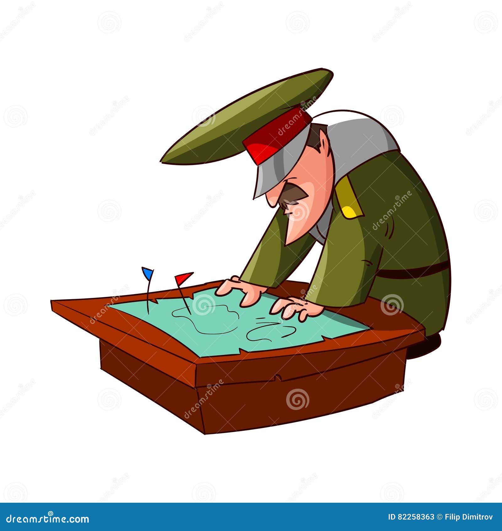 Cartoon General In A Uniform Pointing. | CartoonDealer.com #136964121