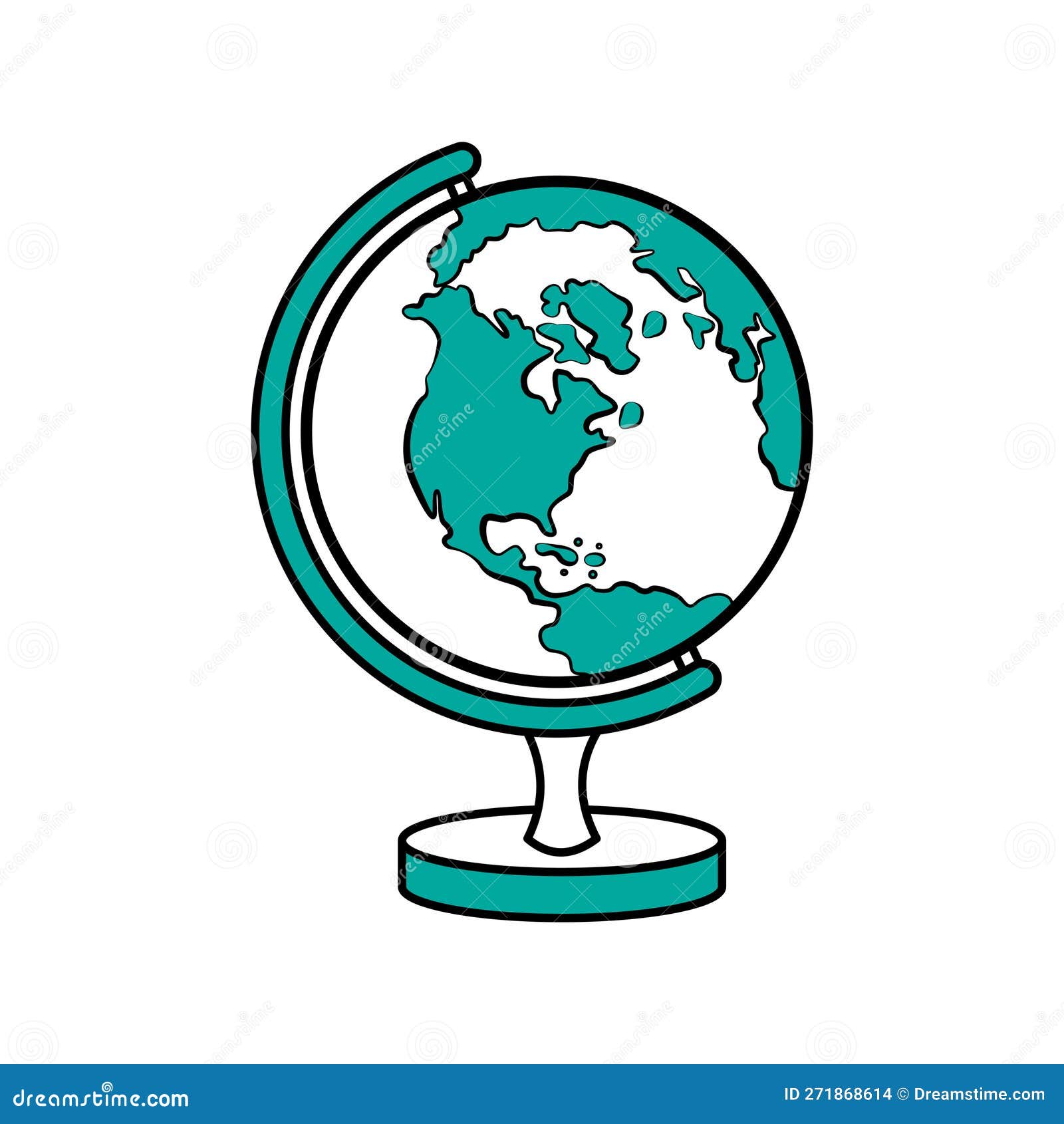 Vector Cartoon Globe School Illustration Icon Isolated Stock Vector ...