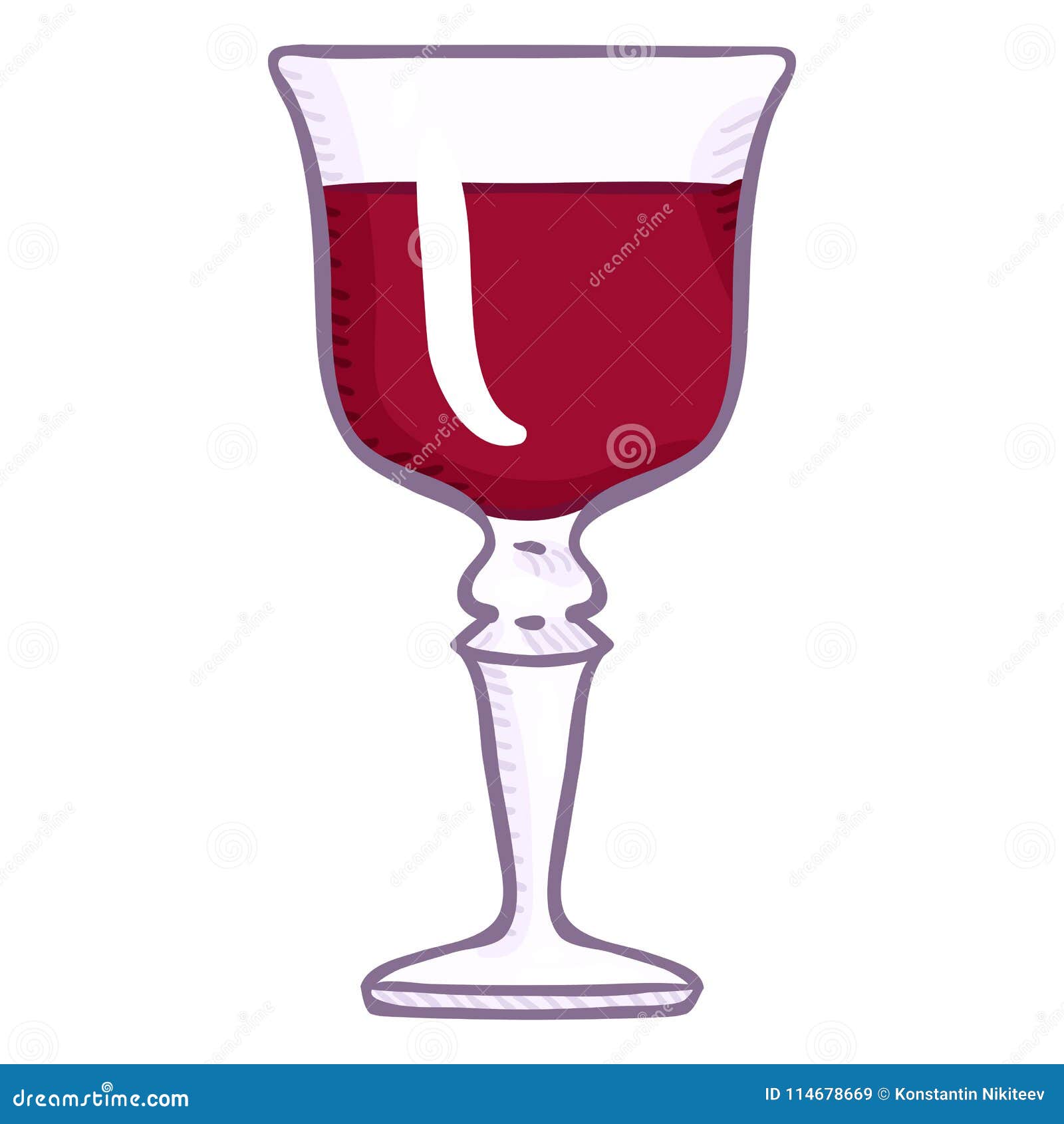Vector Cartoon Goblet Glass with Liquor Stock Vector - Illustration of ...