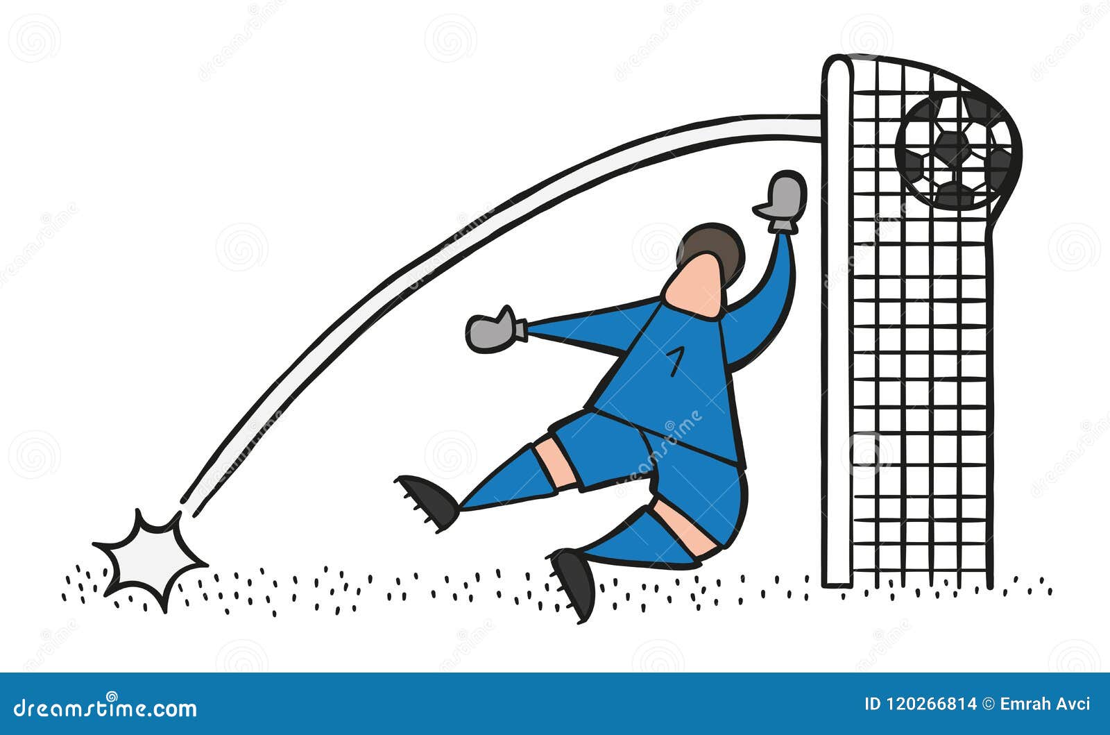 Vector Cartoon Goolkeeper Man Concede a Goal. Stock Vector ...