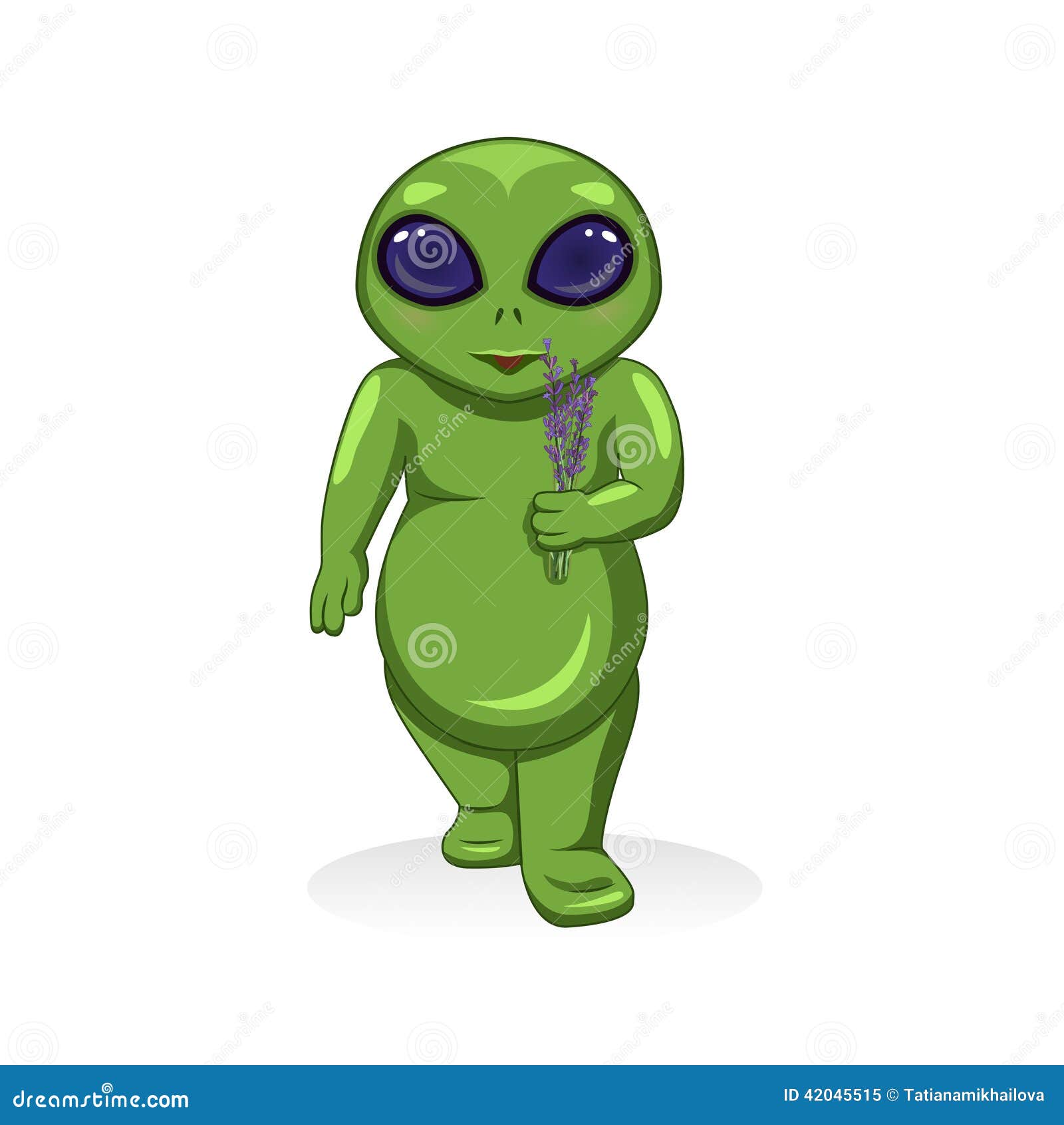 Vector Cartoon Green Alien, Extraterrestrial Stock Vector ...