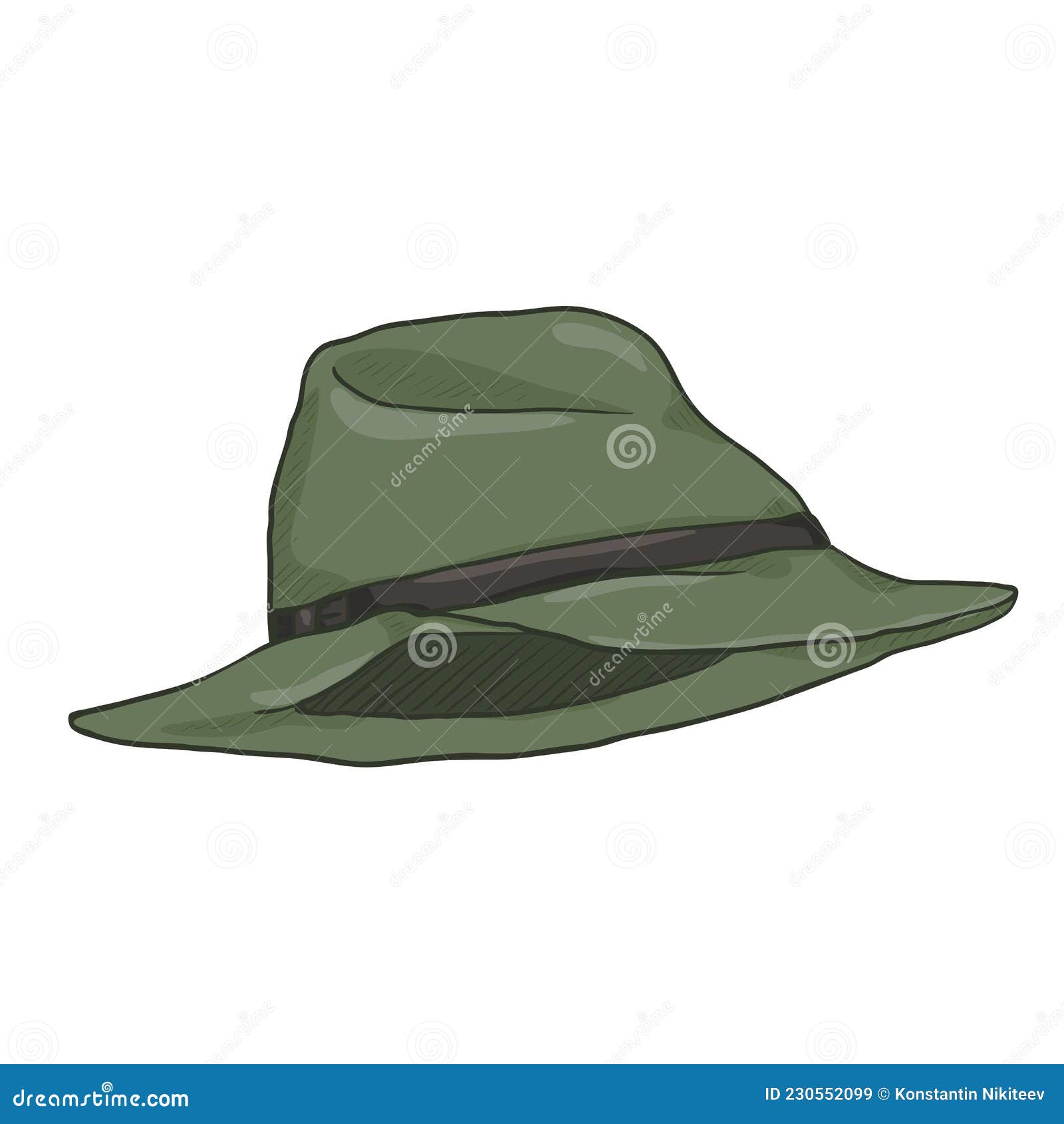Vector Cartoon Green Trilby Hat Stock Vector - Illustration of ...