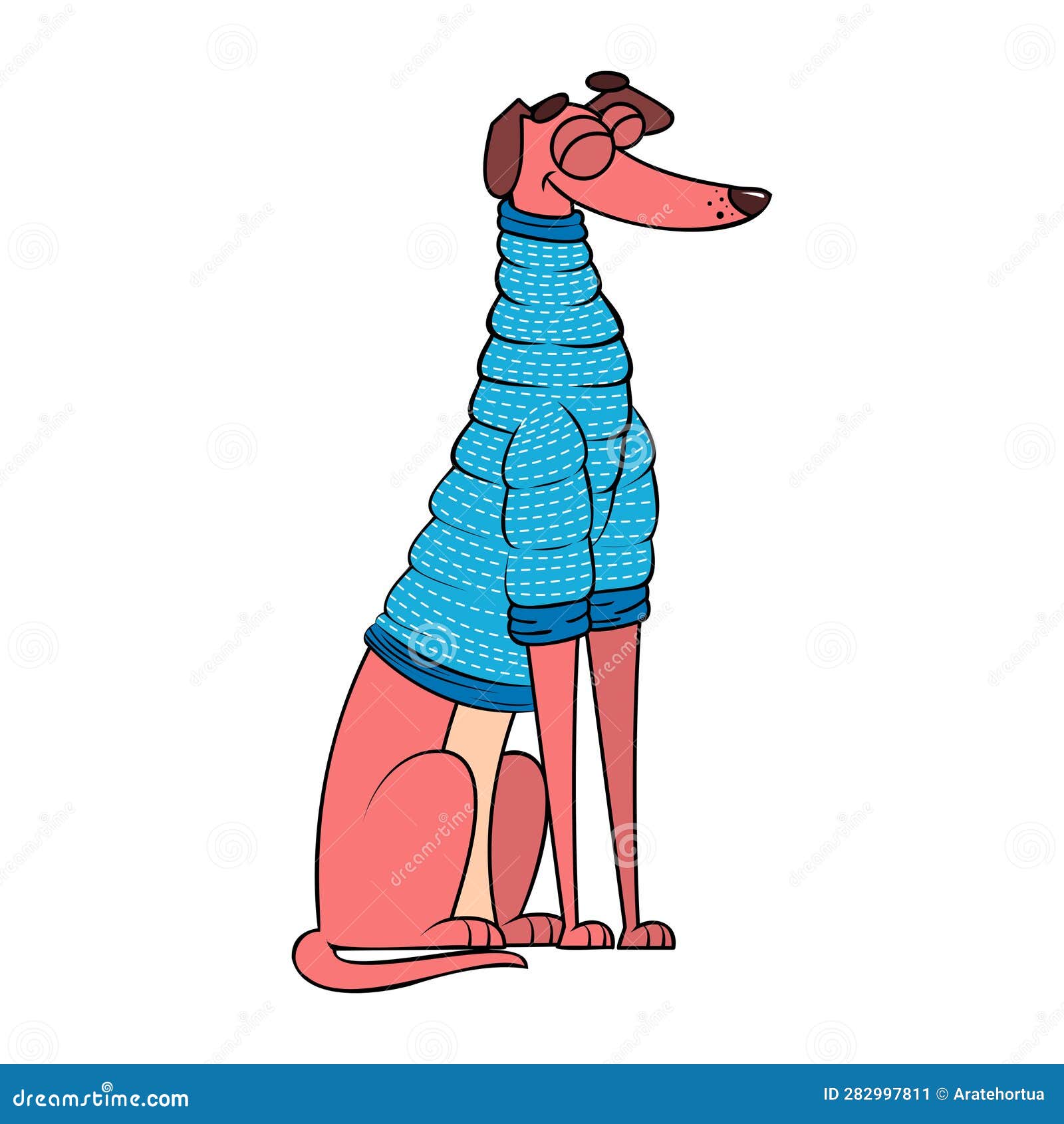 Vector Cartoon Greyhound Dog Character Isolated Illustration Stock ...