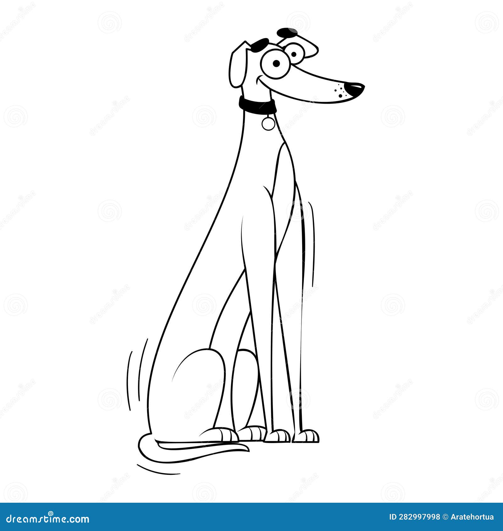 Vector Cartoon Greyhound Dog Character Isolated Illustration Stock ...
