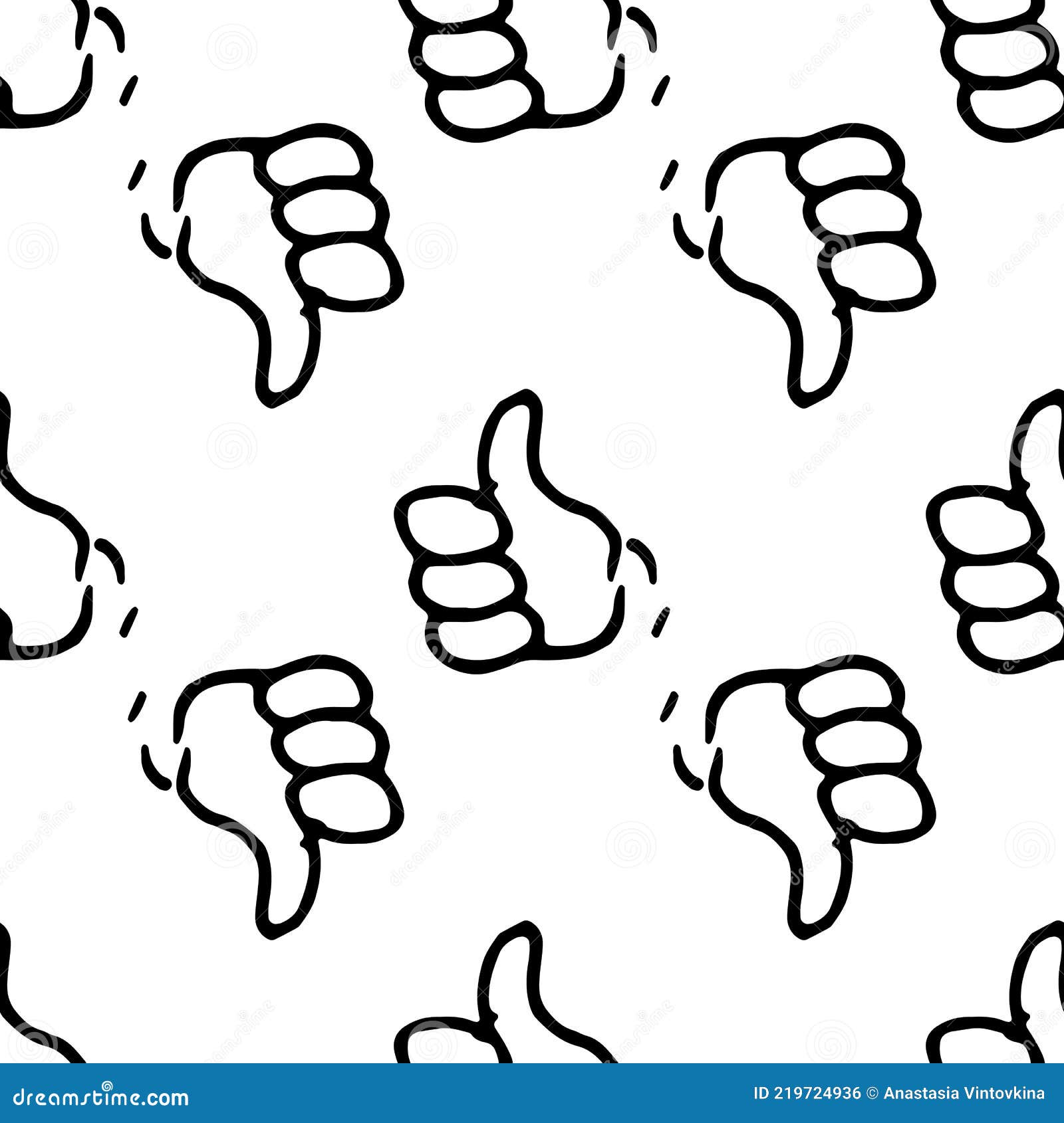 Vector Pattern of a Cartoon Hand with a Raised Finger.Seamless Pattern ...