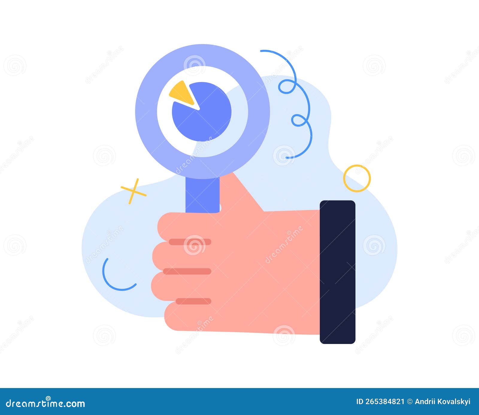 Vector Cartoon Hand with Infographic Stock Illustration - Illustration ...