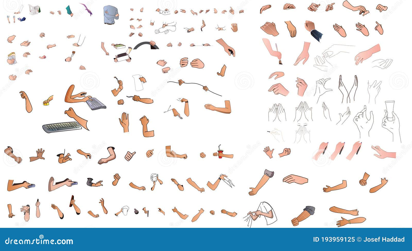 Vector Cartoon Hand Movements - Gestures Stock Vector - Illustration of ...