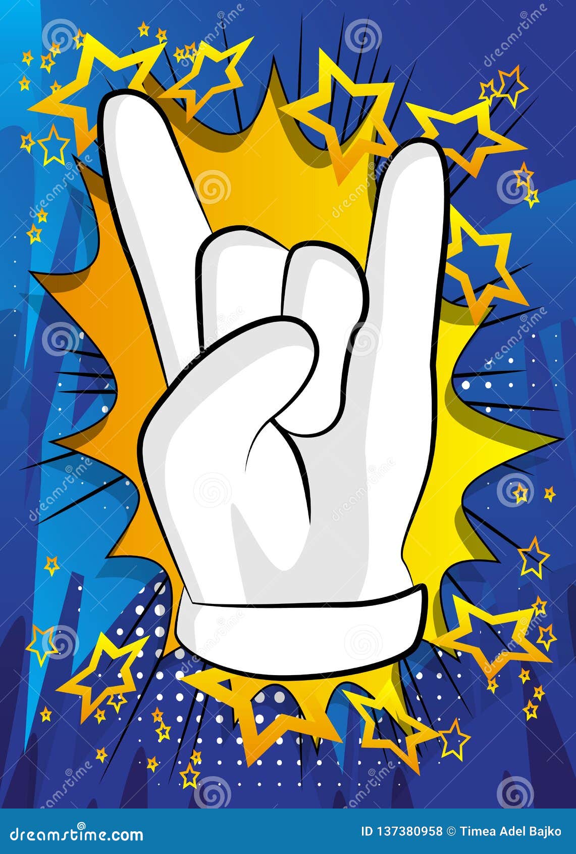 Vector Cartoon Hand in Rocker Pose. Stock Vector - Illustration of cool ...