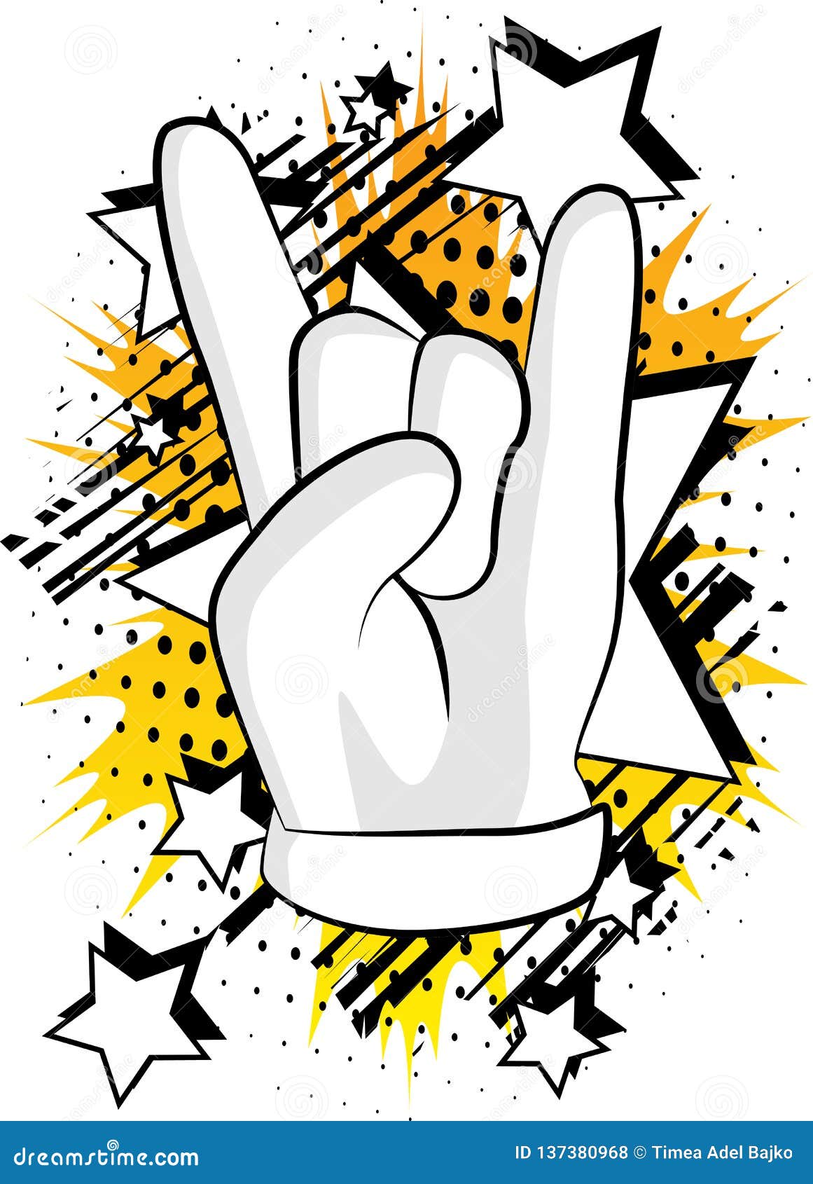 Vector Cartoon Hand in Rocker Pose. Stock Vector - Illustration of draw ...