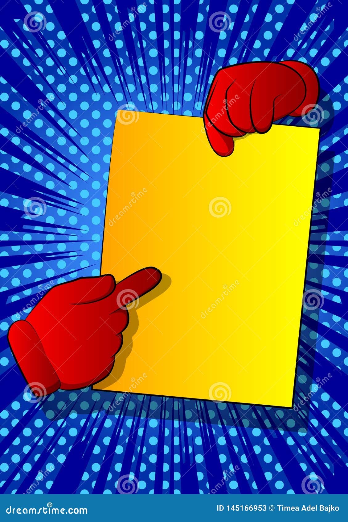 Hands Holding Paper and Pointing at it. Stock Vector - Illustration of ...