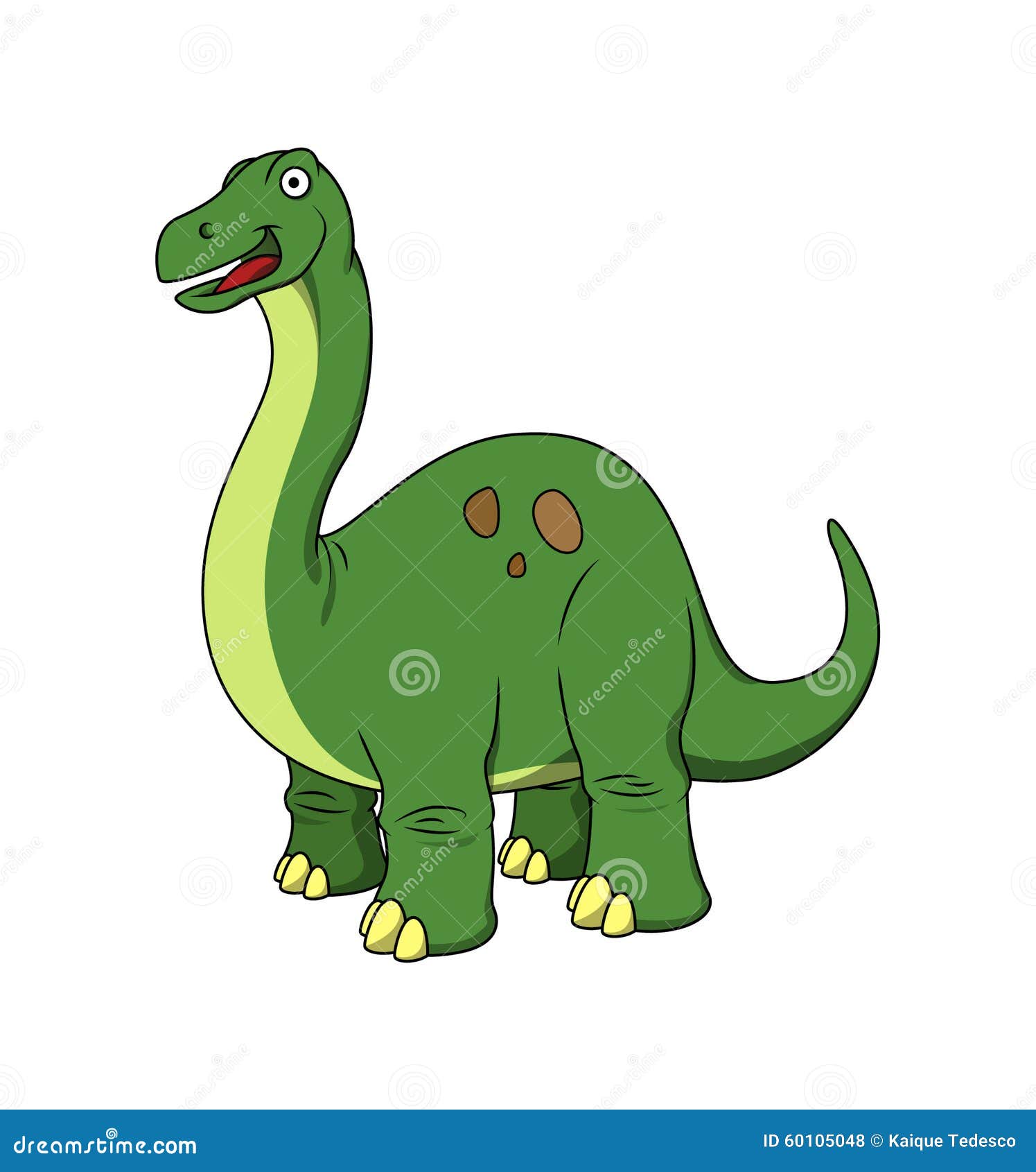 Vector Cartoon - Happy Brachiosaurus Stock Vector - Illustration of ...