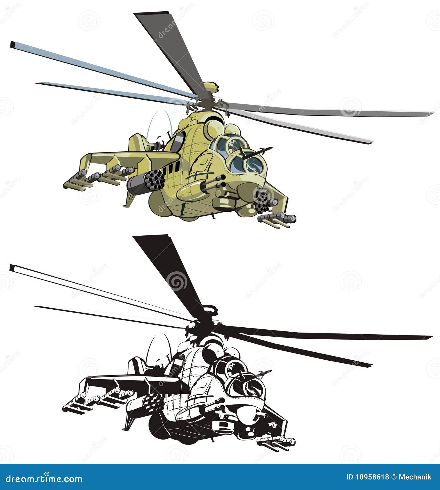 Vector cartoon helicopter stock vector. Illustration of silhouette ...