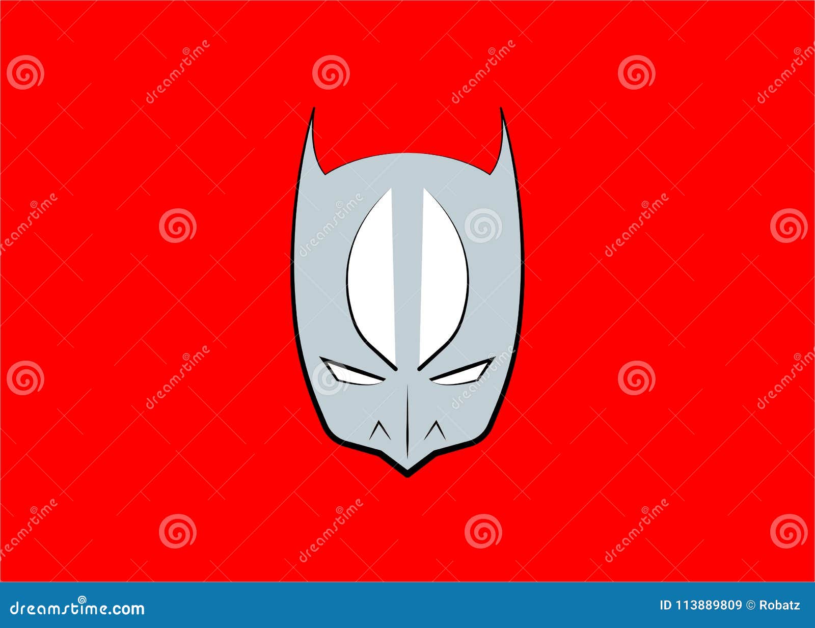 Vector Cartoon Hero Head, Carnival Devil Mask, Isolated or Red ...