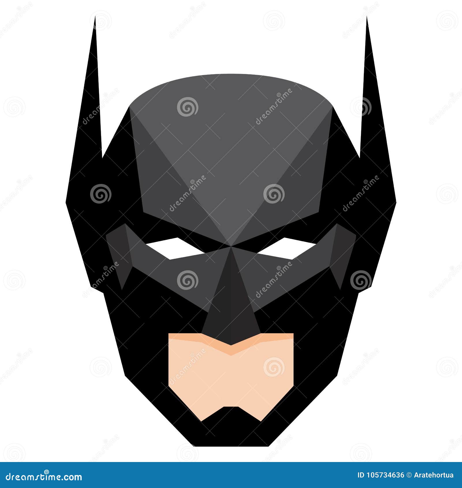 Cartoon Hero Head Isolated on White Background Stock Illustration ...